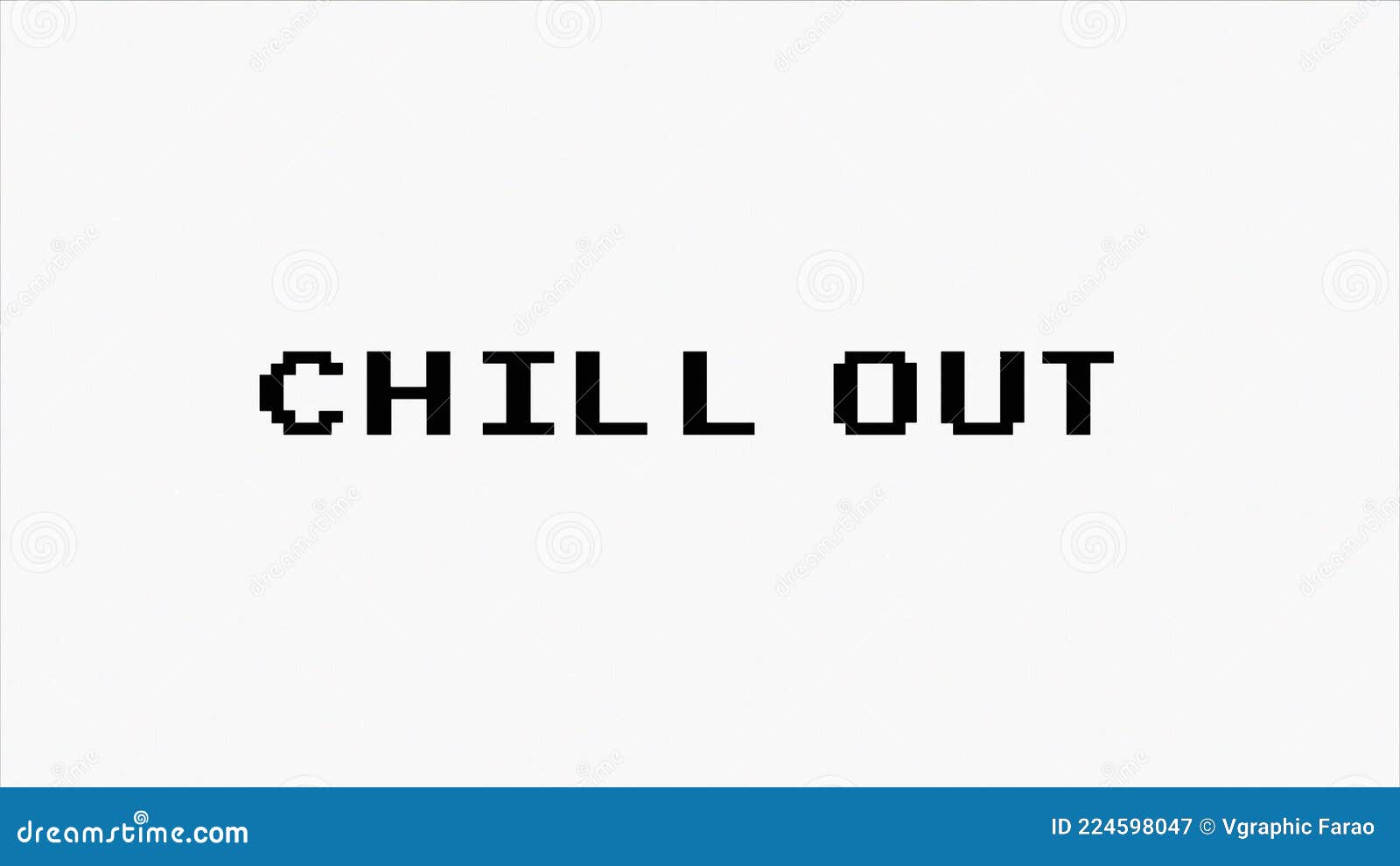 Chill Out Text with Glitch Screen Effects on a Black Background. Stock ...