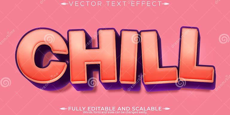 Chill Text Effect, Editable Sticker and Old School Text Style Stock ...