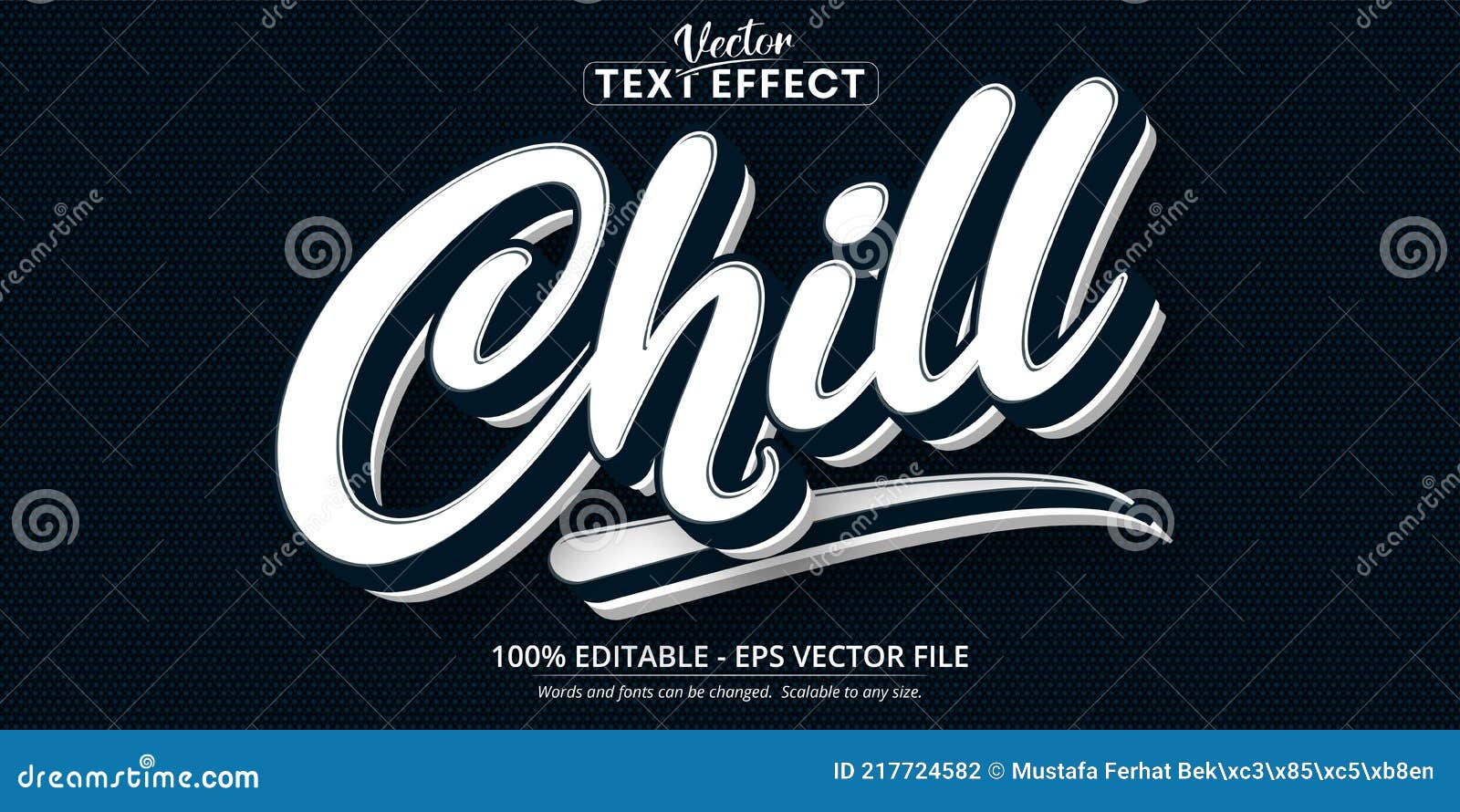 Chill Text, Minimalistic Style Editable Text Effect Stock Vector ...
