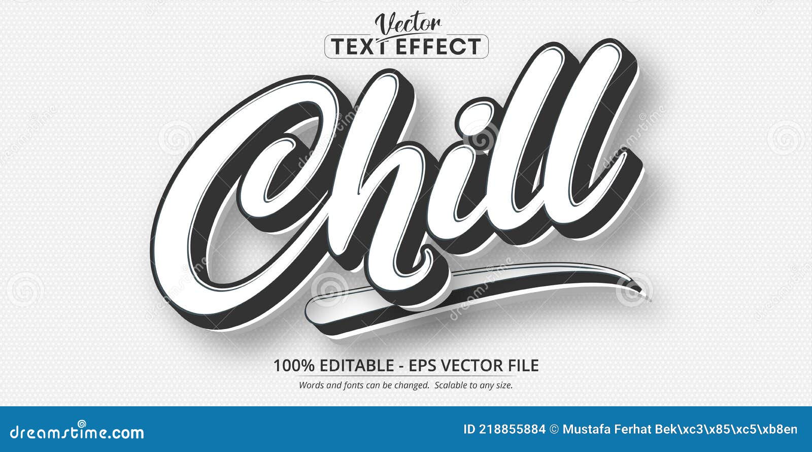 Chill Text, Minimalistic Style Editable Text Effect Stock Vector ...