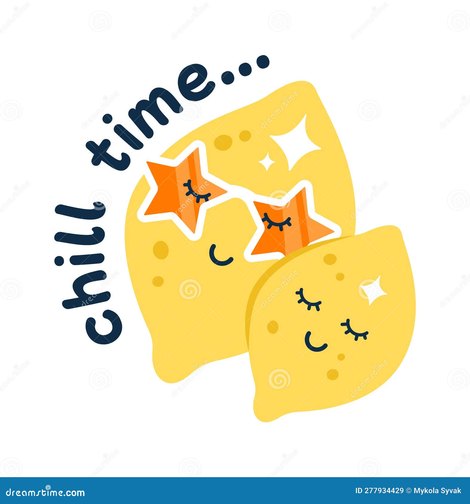 Chill Time Lemon Badge stock vector. Illustration of lemon - 277934429