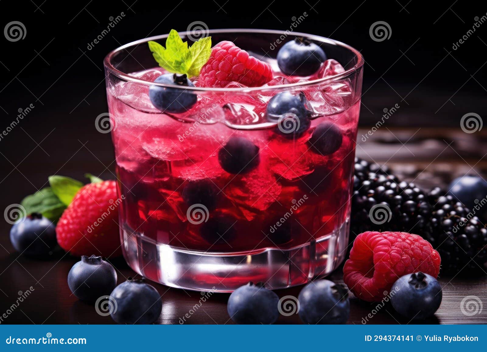 Chilled Berry Cocktail Drink. Generate Ai Stock Image - Image of juice ...
