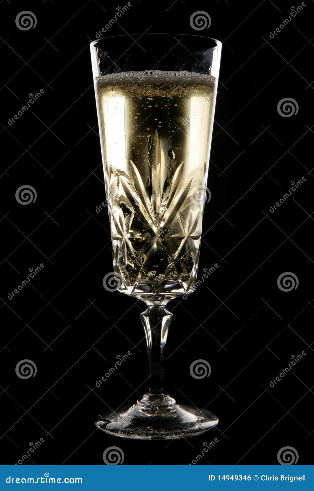 Chilled Champagne in Crystal Glass Stock Photo - Image of alcoholic ...