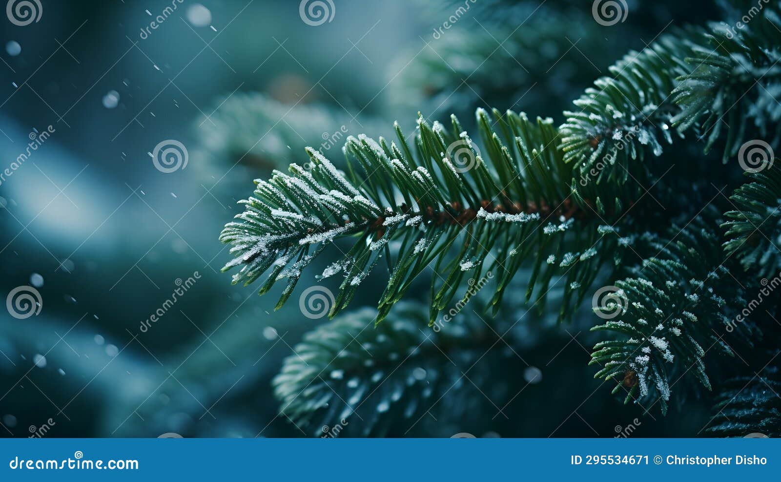 Chilled Elegance, Close Up of Christmas Tree in Crystal Water, Great ...
