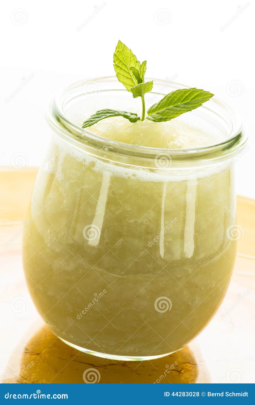 Chilled Fruit Soup with Honeydew Melon and Mint Stock Photo - Image of ...