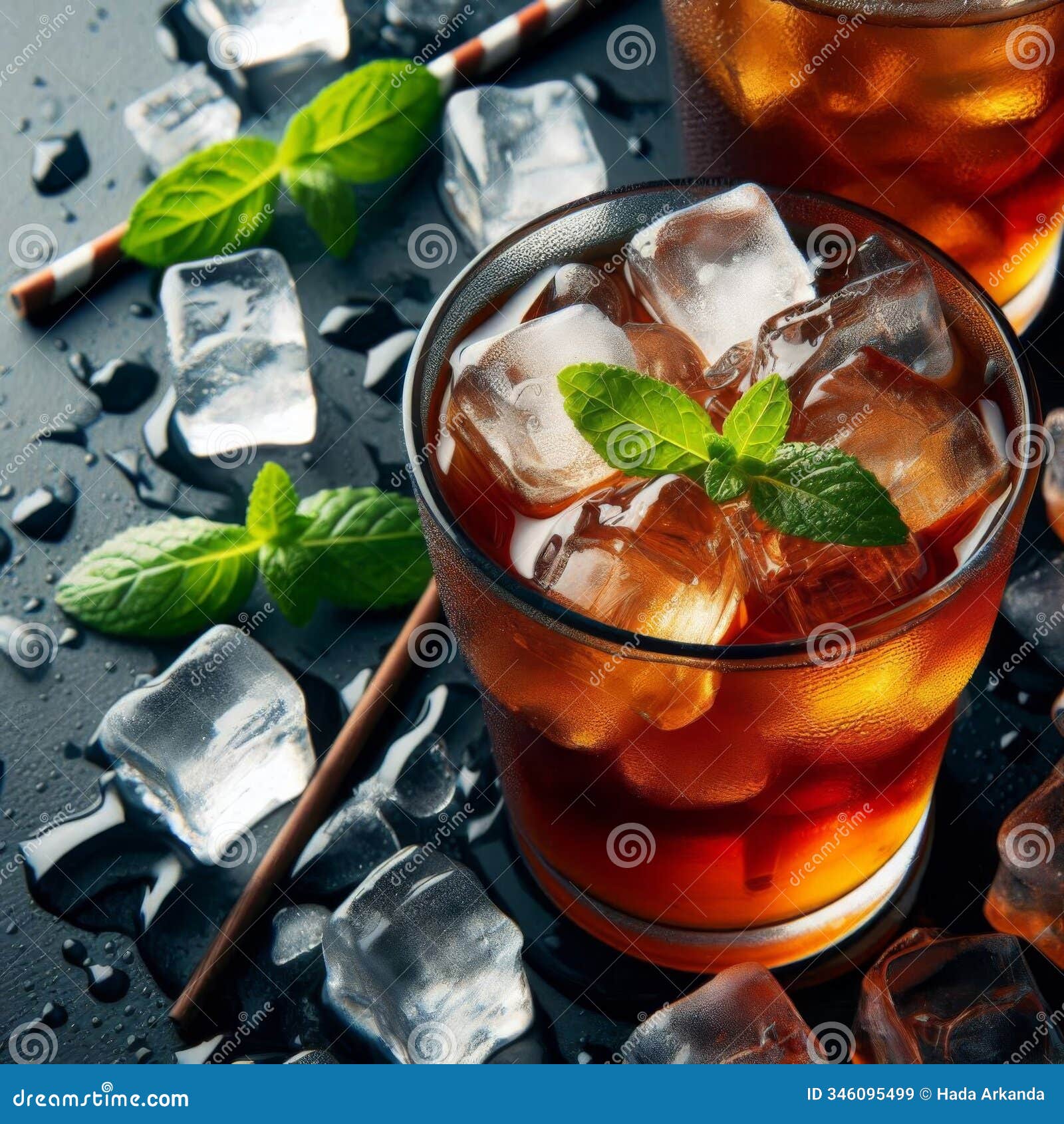 Chilled Iced Coffee In Hand With Refreshing Ice Cubes Stock Photo ...