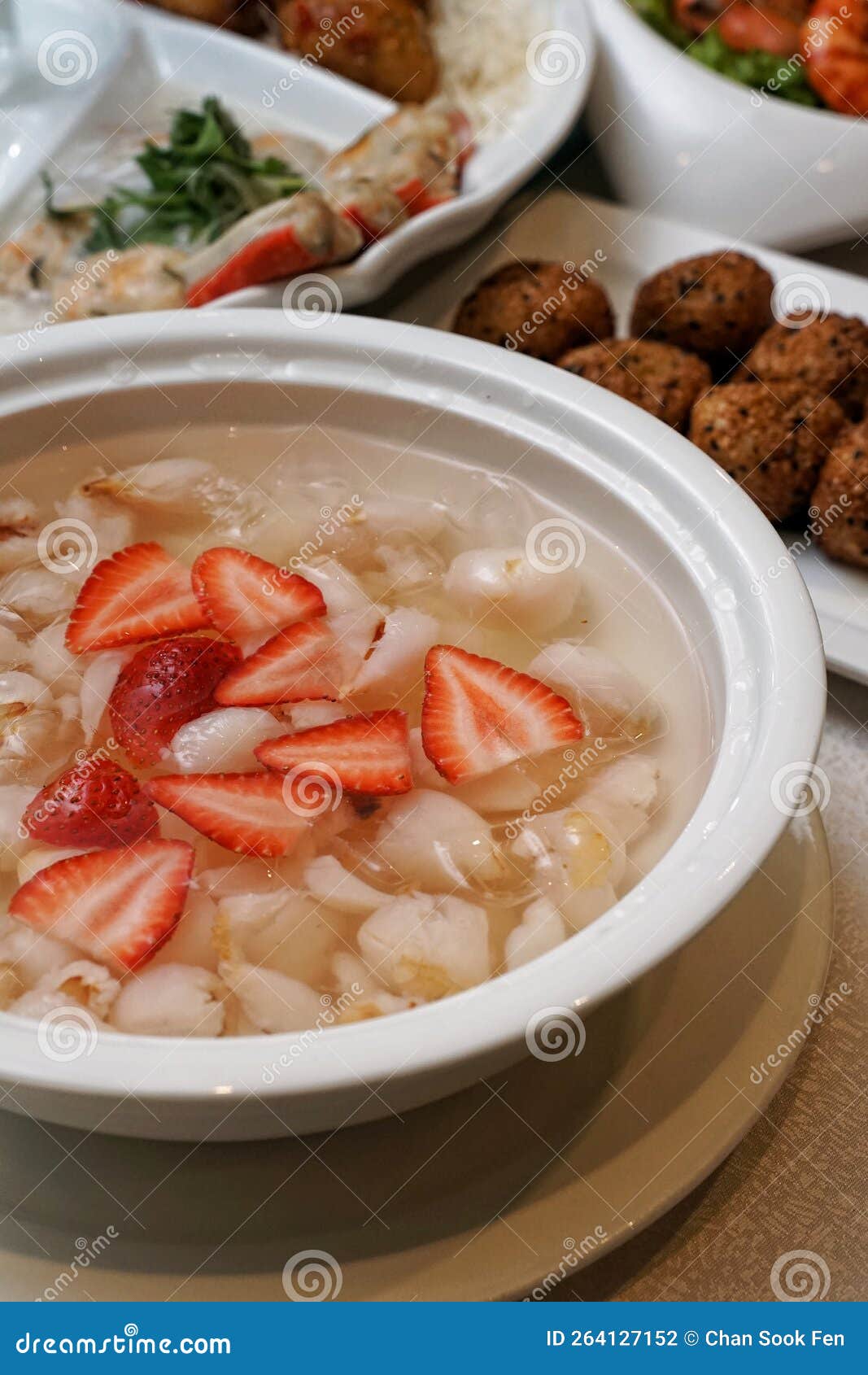 Chilled Lychee with Strawberry Stock Photo - Image of cuisine, chilled ...