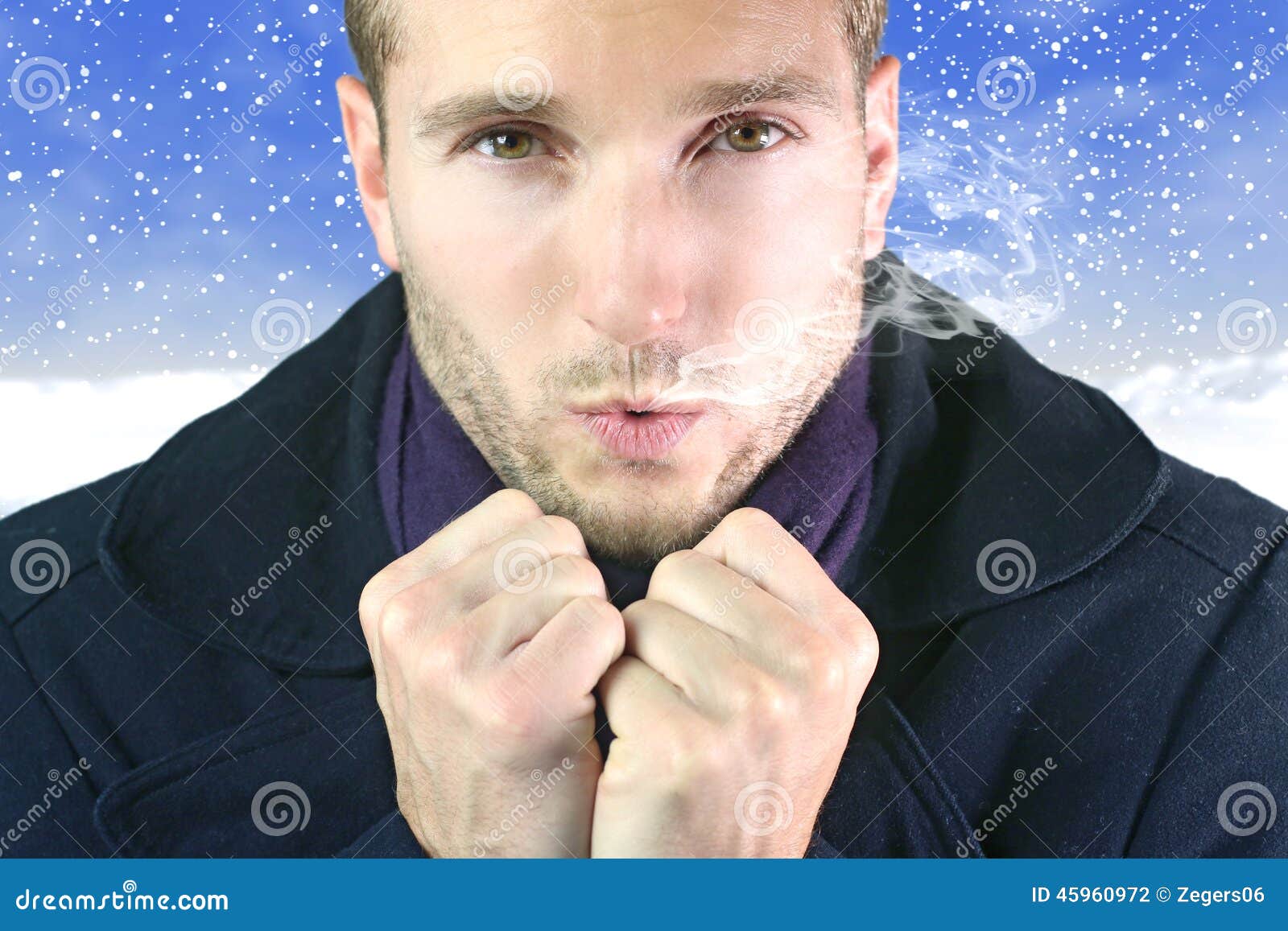 Chilled man stock photo. Image of freeze, adult, infection - 45960972