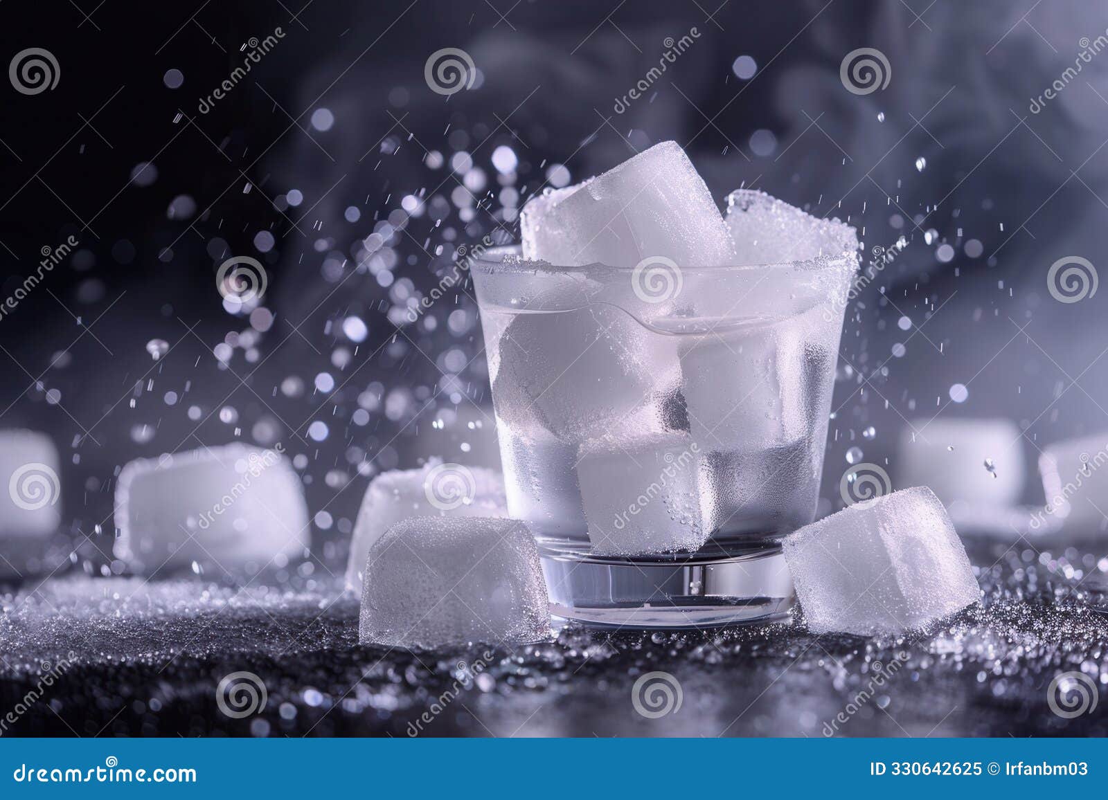 Chilled Refreshment. Dry Ice Cubes for Drinks High Detailed Drink ...