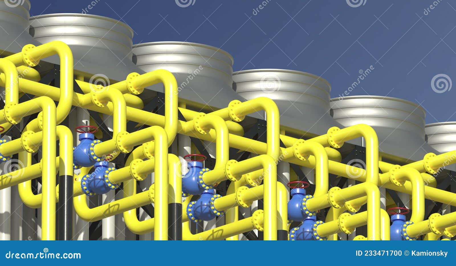 Chiller Cooling System at the Compressor Station, Seamless Loop, Time ...