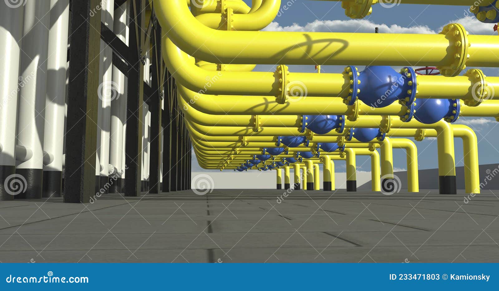 Chiller Cooling System At The Compressor Station, Seamless Loop, Time ...