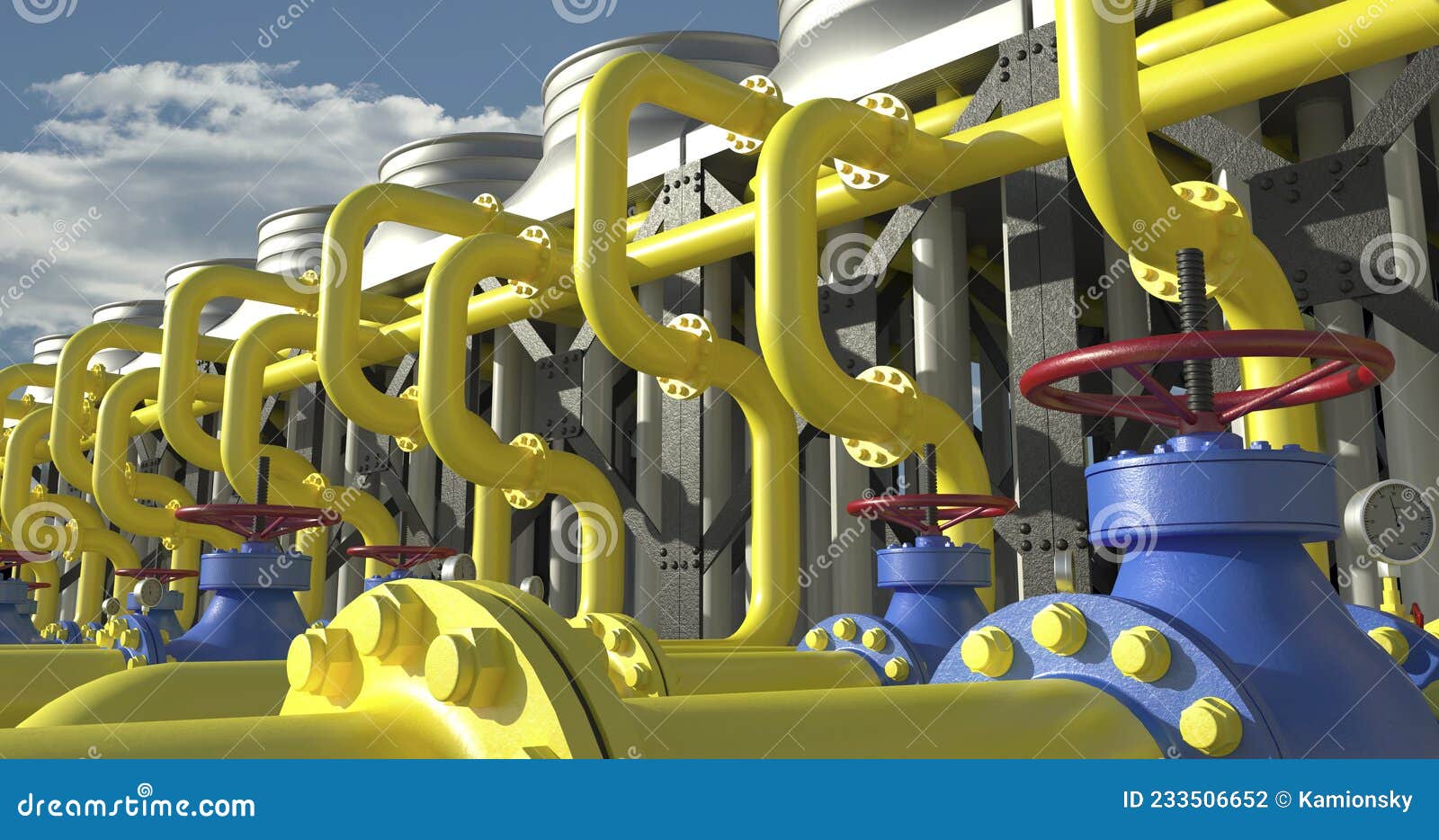 Chiller Cooling System at the Compressor Station, Seamless Loop, Time ...