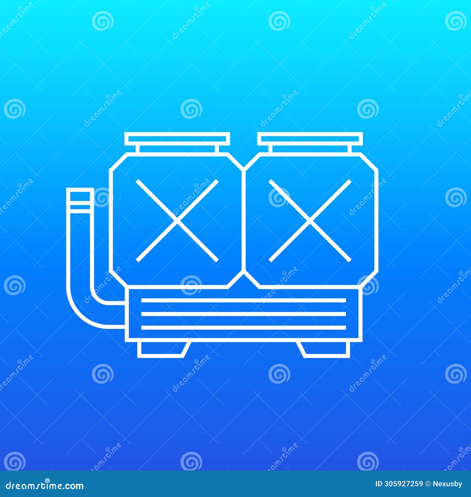 Chiller Icon On White, Line Vector Sign | CartoonDealer.com #299403443