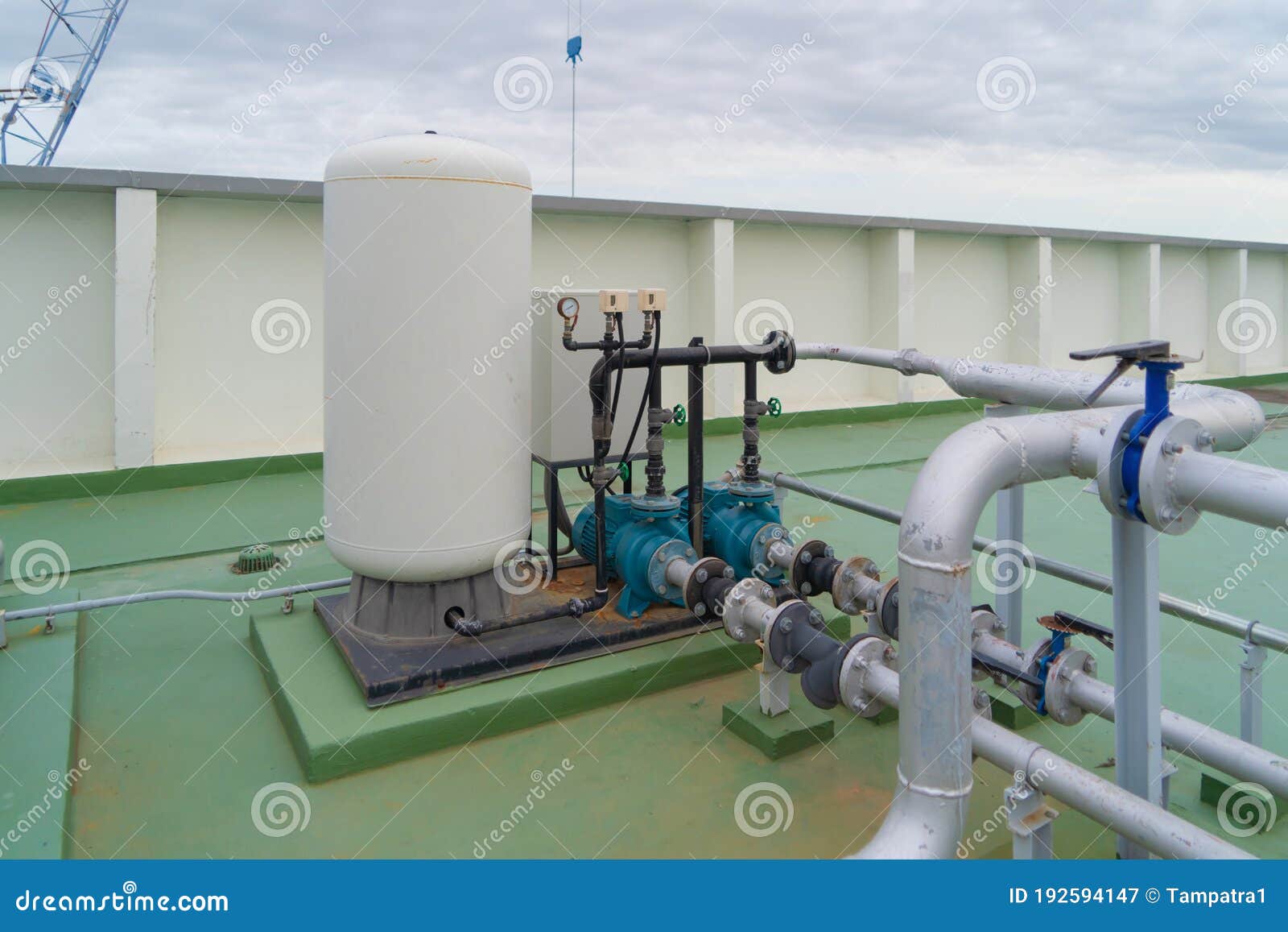 Chiller Tower or Cooling Tower on Rooftop of a Office Building. System ...