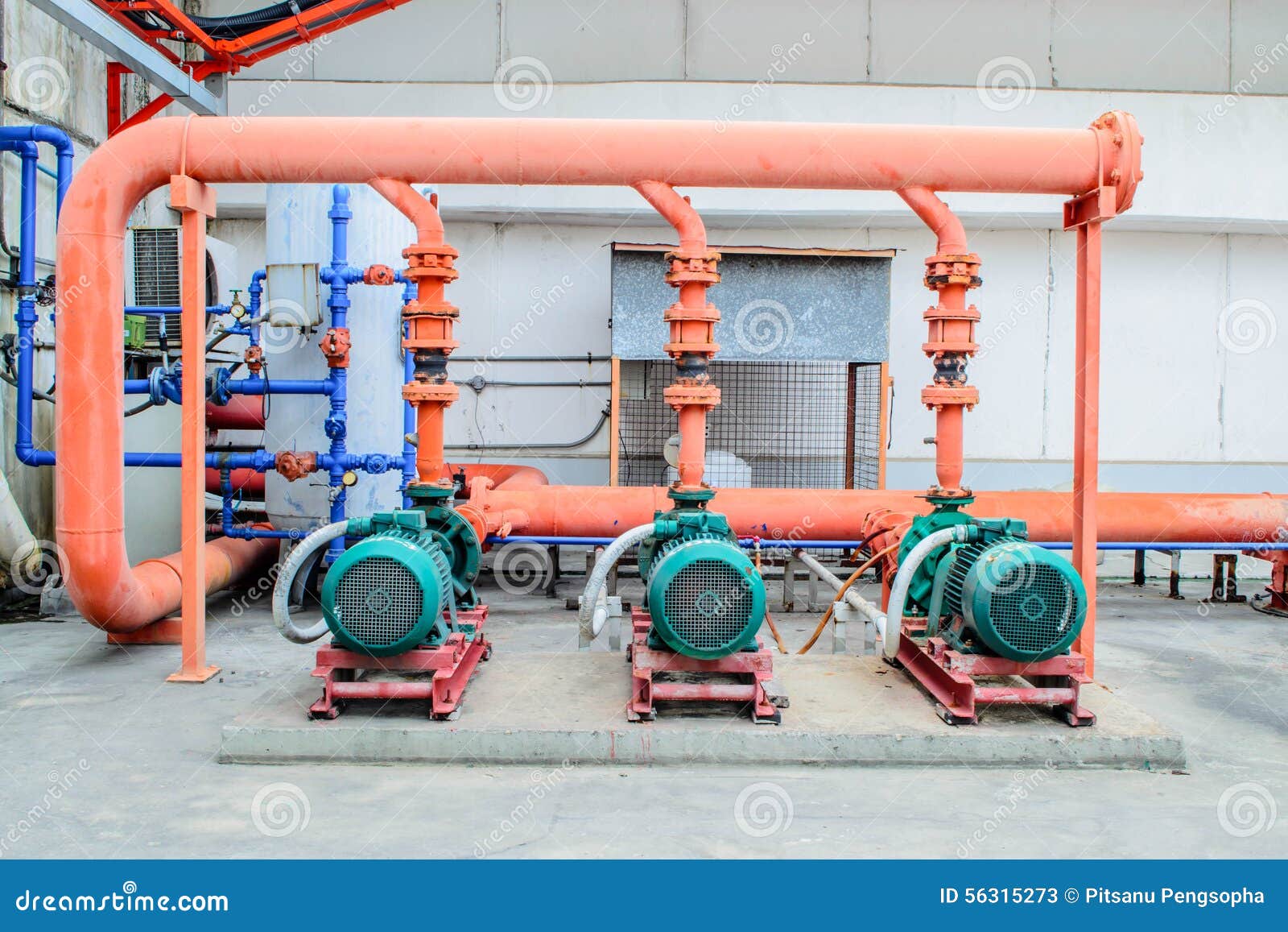 Chiller Water Pump with Pressure Gauge Stock Image - Image of ...