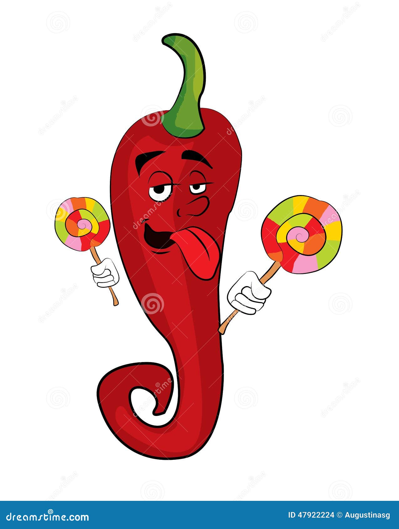 Chilli Cartoon with Lollipop Stock Illustration - Illustration of icon ...