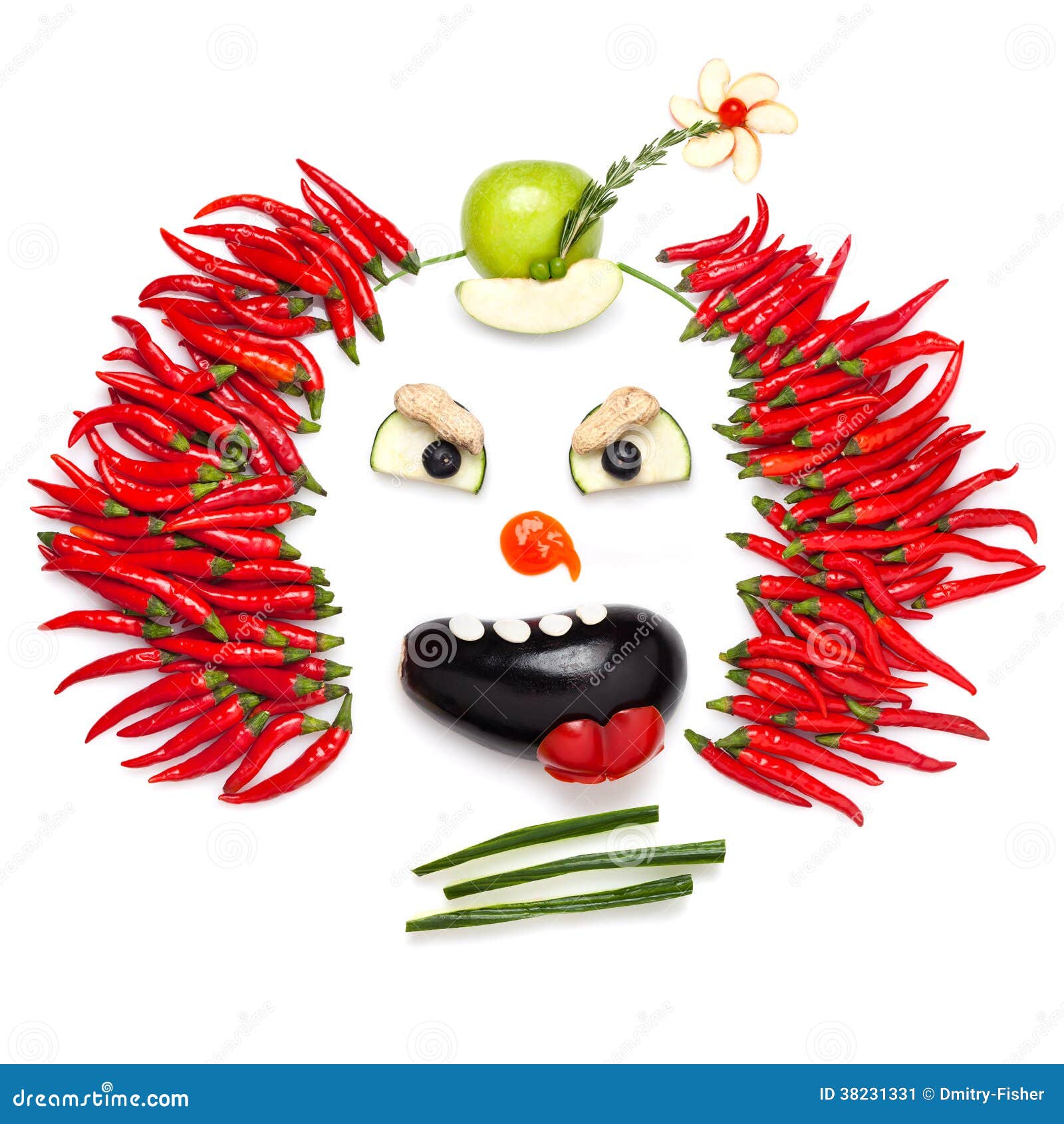 Chilli clown. stock image. Image of concept, fantasy - 38231331