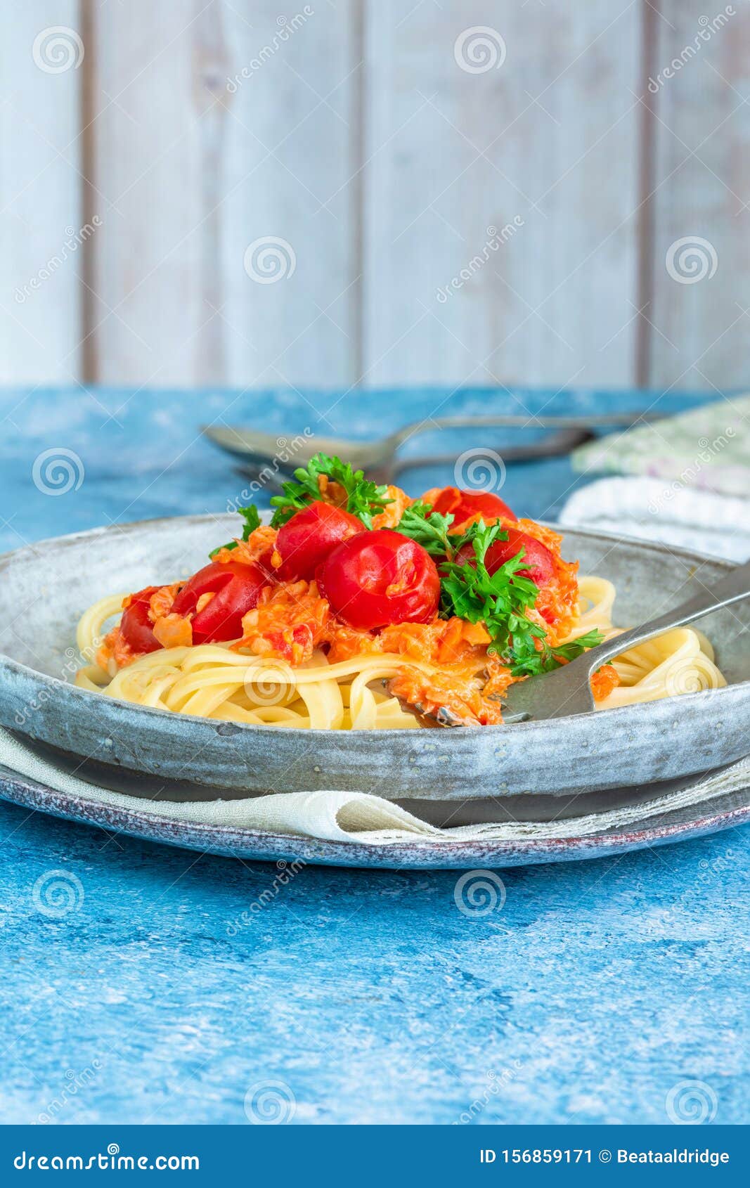 Chilli Crab and Cherry Tomato Linguine Stock Image - Image of fresh ...