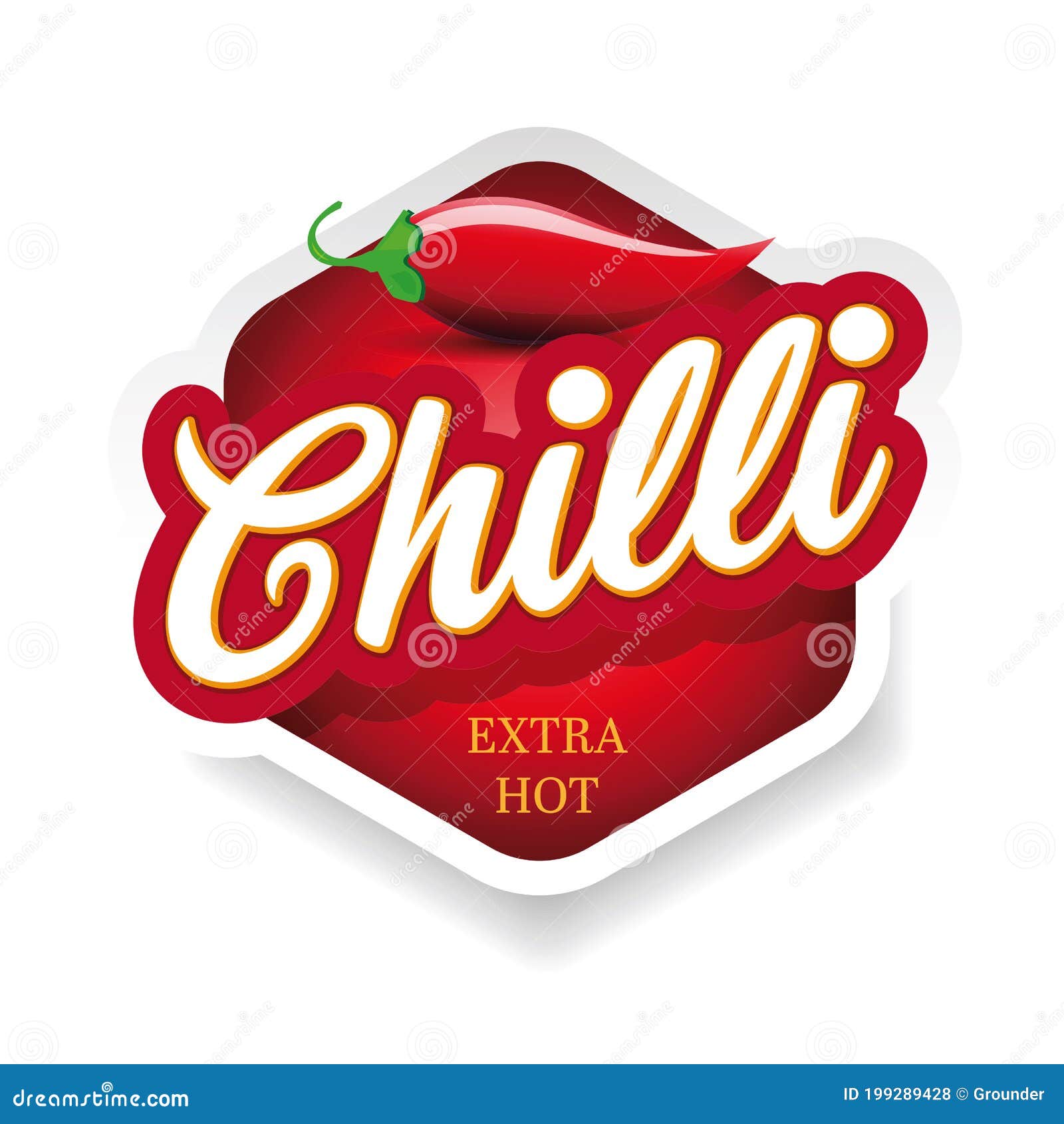 Chilli Extra Hot Sign Red Label Stock Vector - Illustration of chili ...