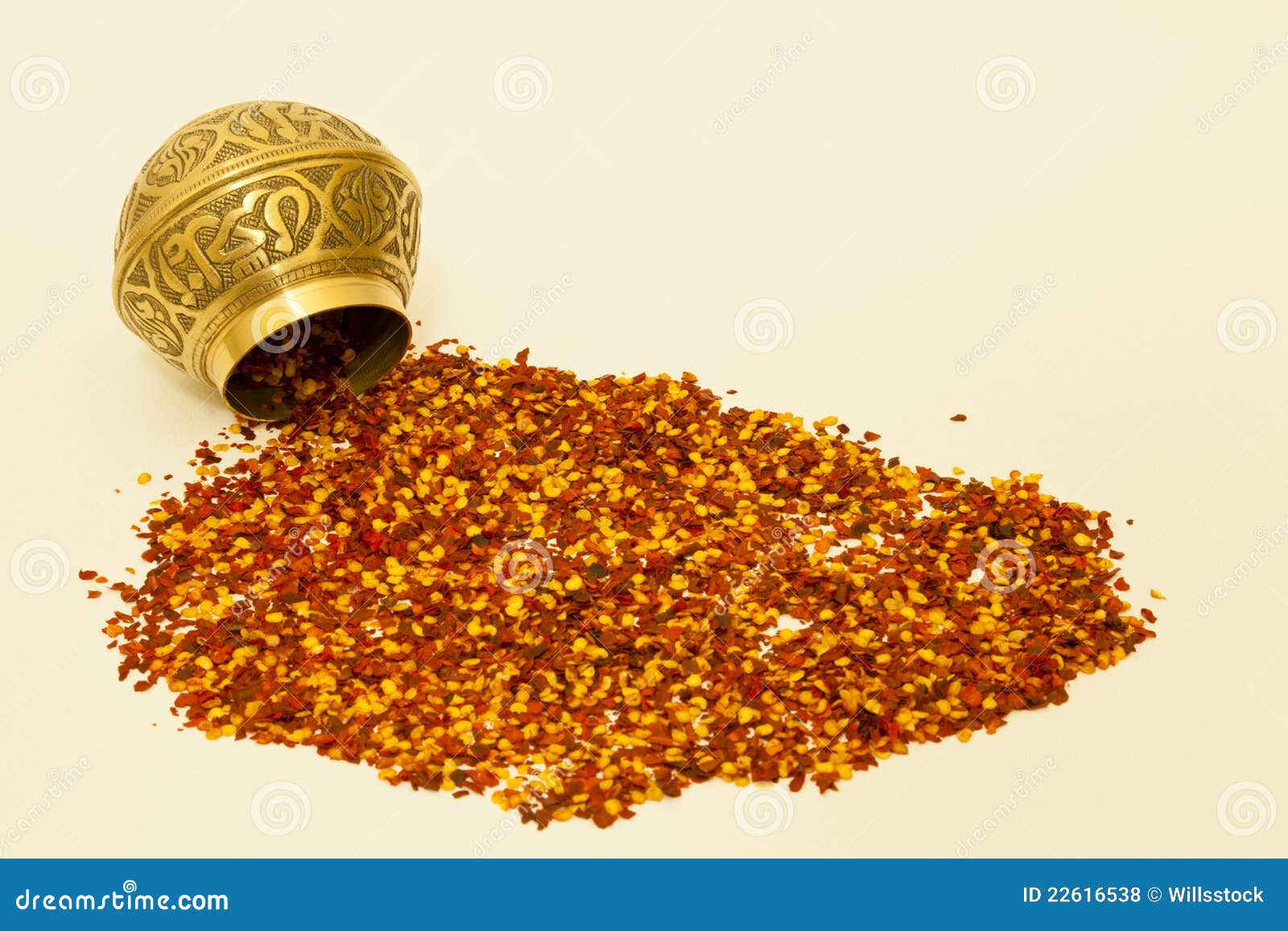 Chilli Flakes In A White Bowl Stock Photography | CartoonDealer.com ...