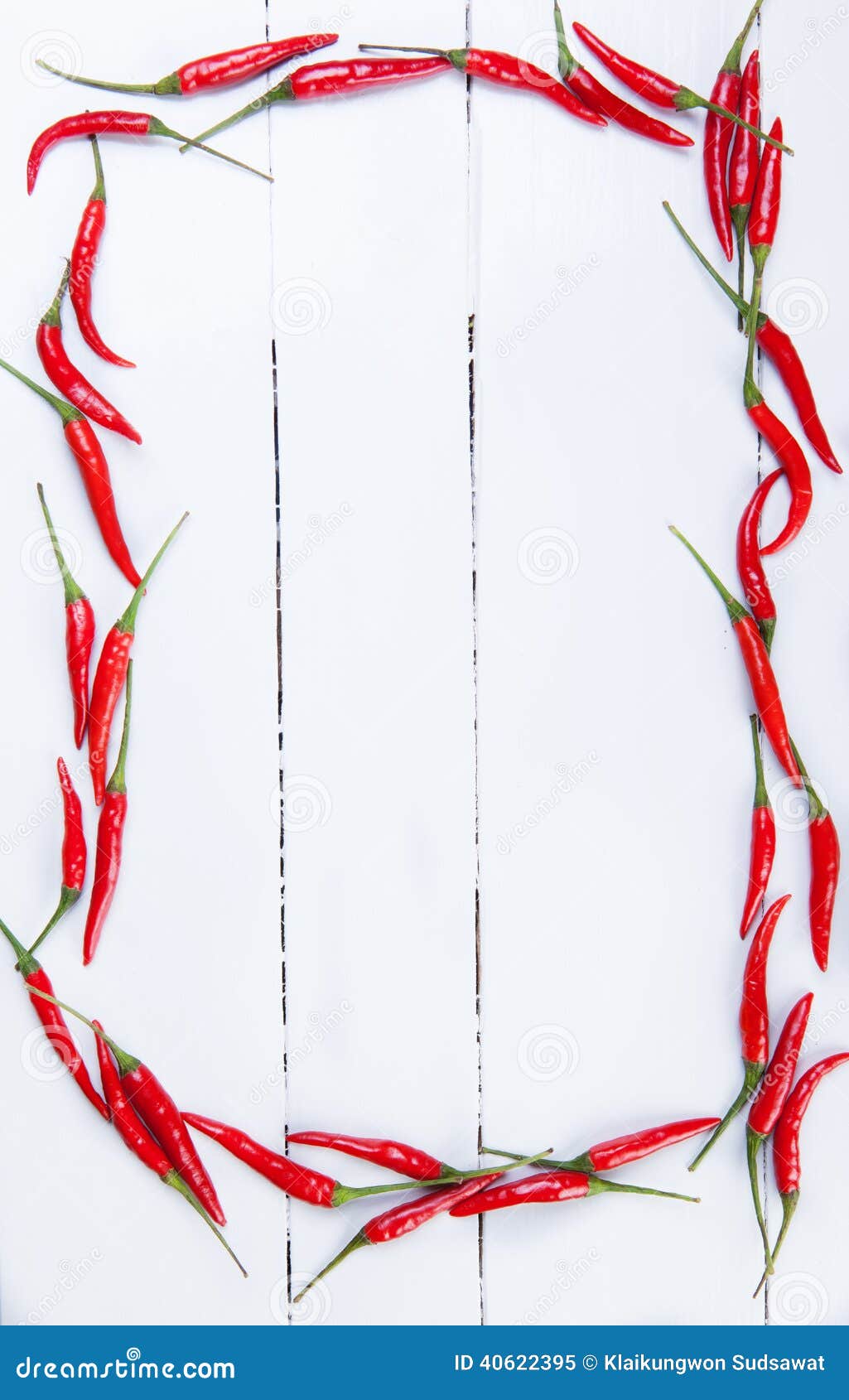 Chilli Frame on White Wooden Board Stock Image - Image of seasoning ...