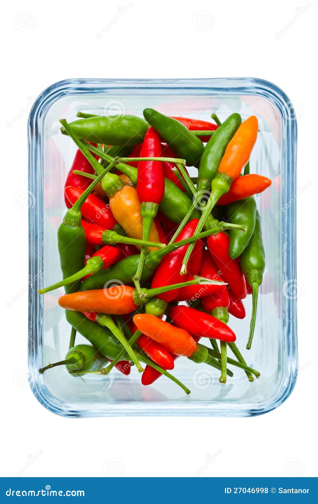 Chilli in the glass bowl stock photo. Image of food, color - 27046998
