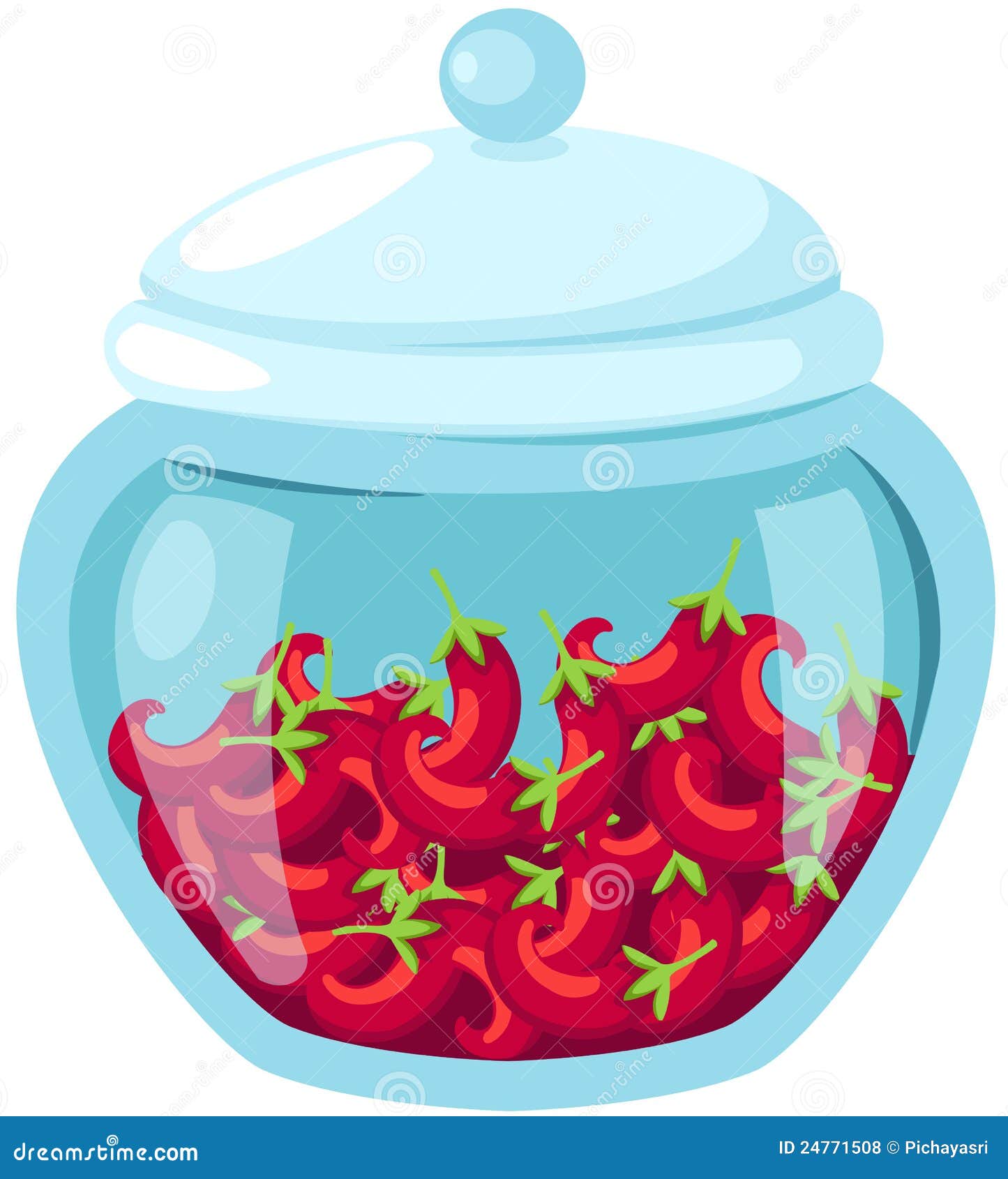 Chilli in glass jar stock vector. Illustration of paprika - 24771508