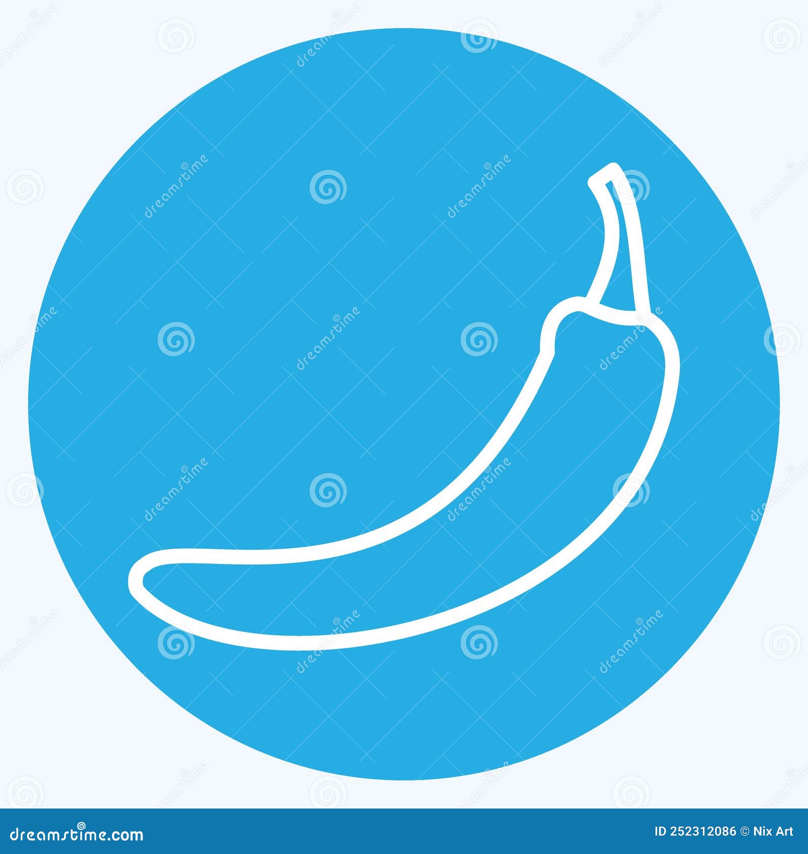 Chilli Icon in Trendy Blue Eyes Style Isolated on Soft Blue Background ...