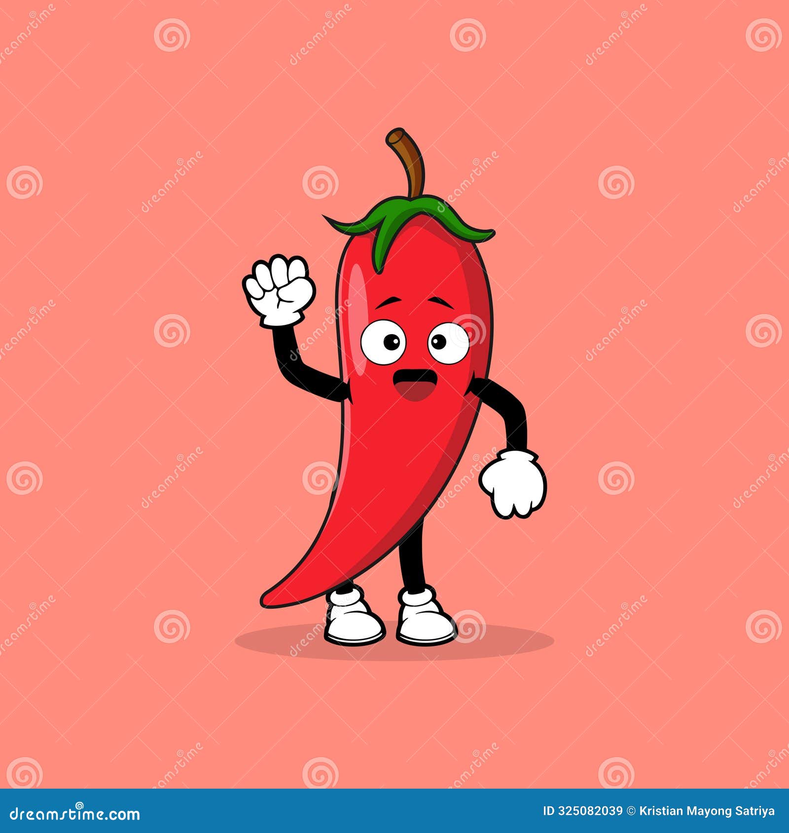 Chilli Mascot Character with Spirit Expression Stock Vector ...