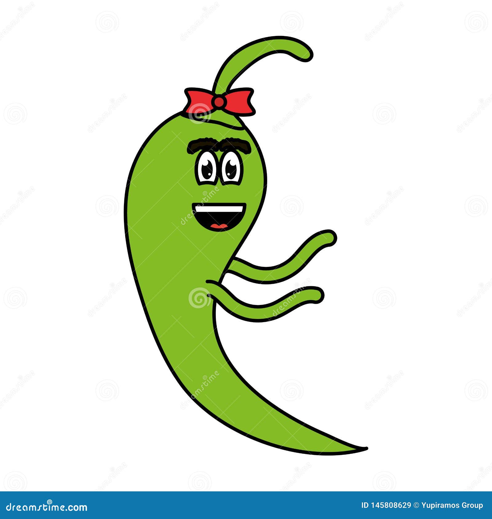 Chilli Pepper Comic Character Stock Vector - Illustration of food ...