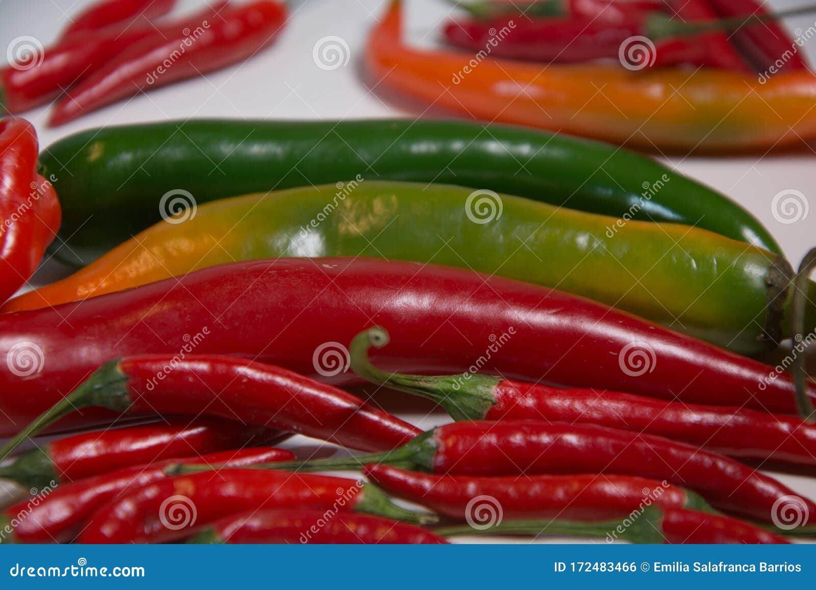 Chilli Pepper, Different Types and Colors, Close-up Photography Stock ...
