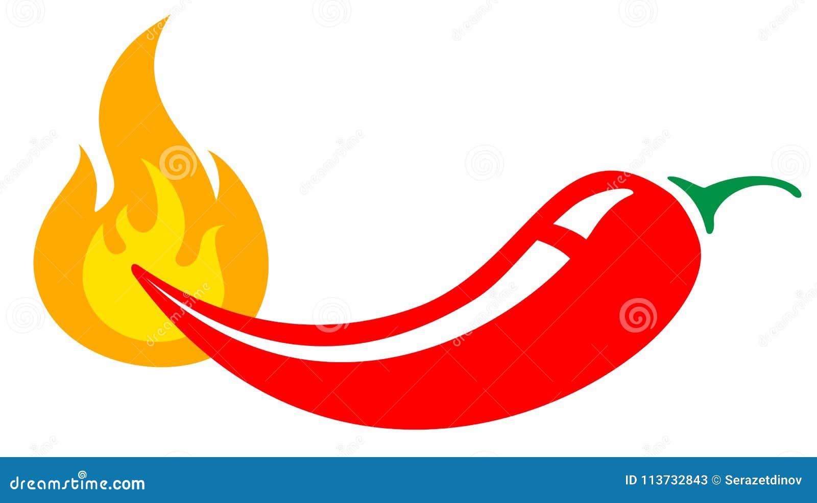 Chilli pepper in fire stock vector. Illustration of natural - 113732843