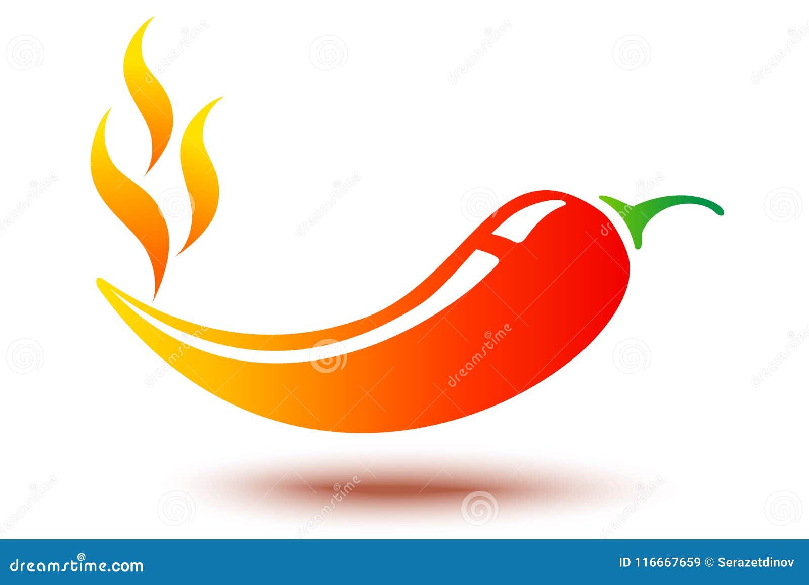Chilli pepper with flame stock vector. Illustration of jalapeno - 116667659