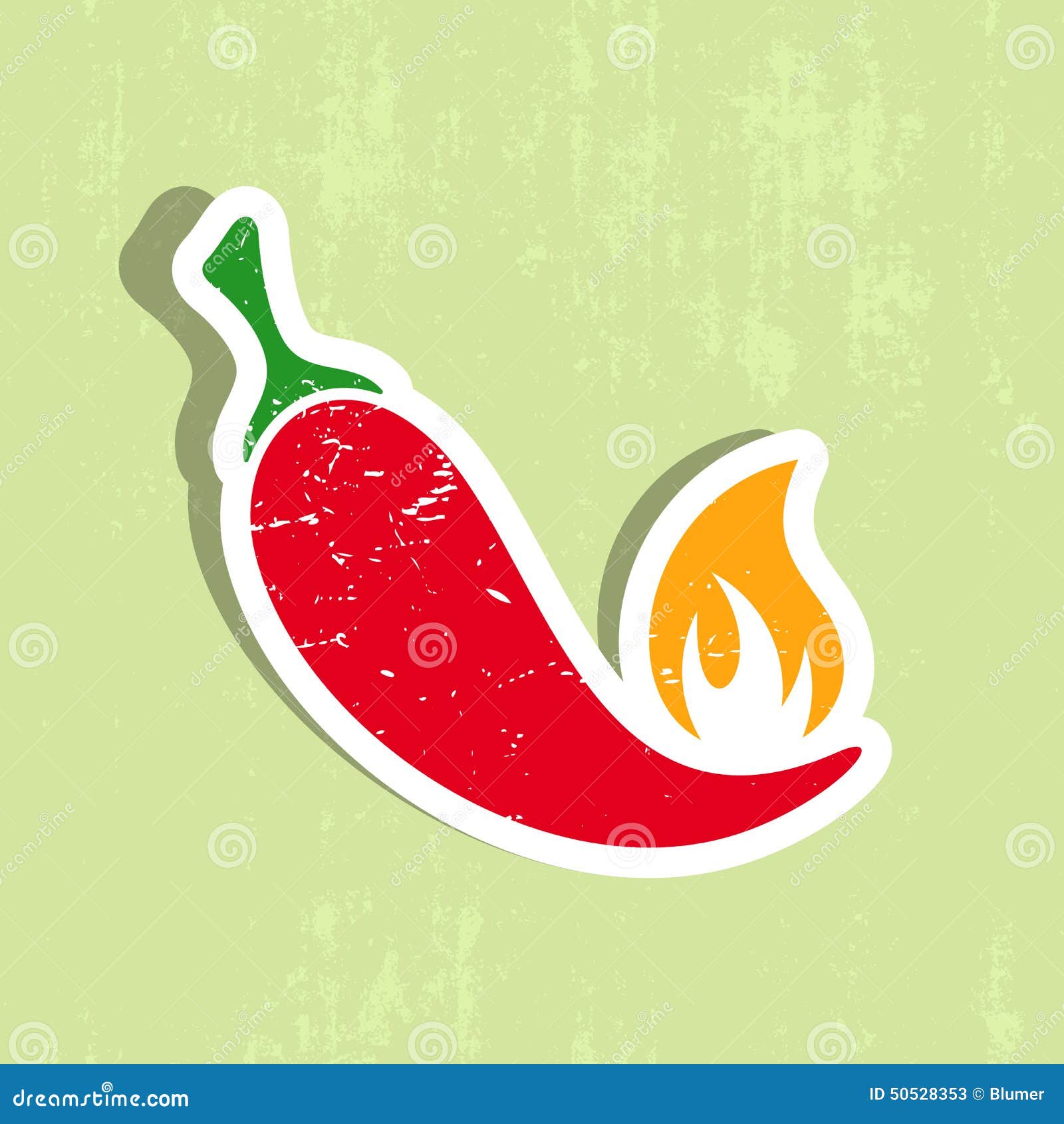Chilli pepper label stock vector. Illustration of fire - 50528353