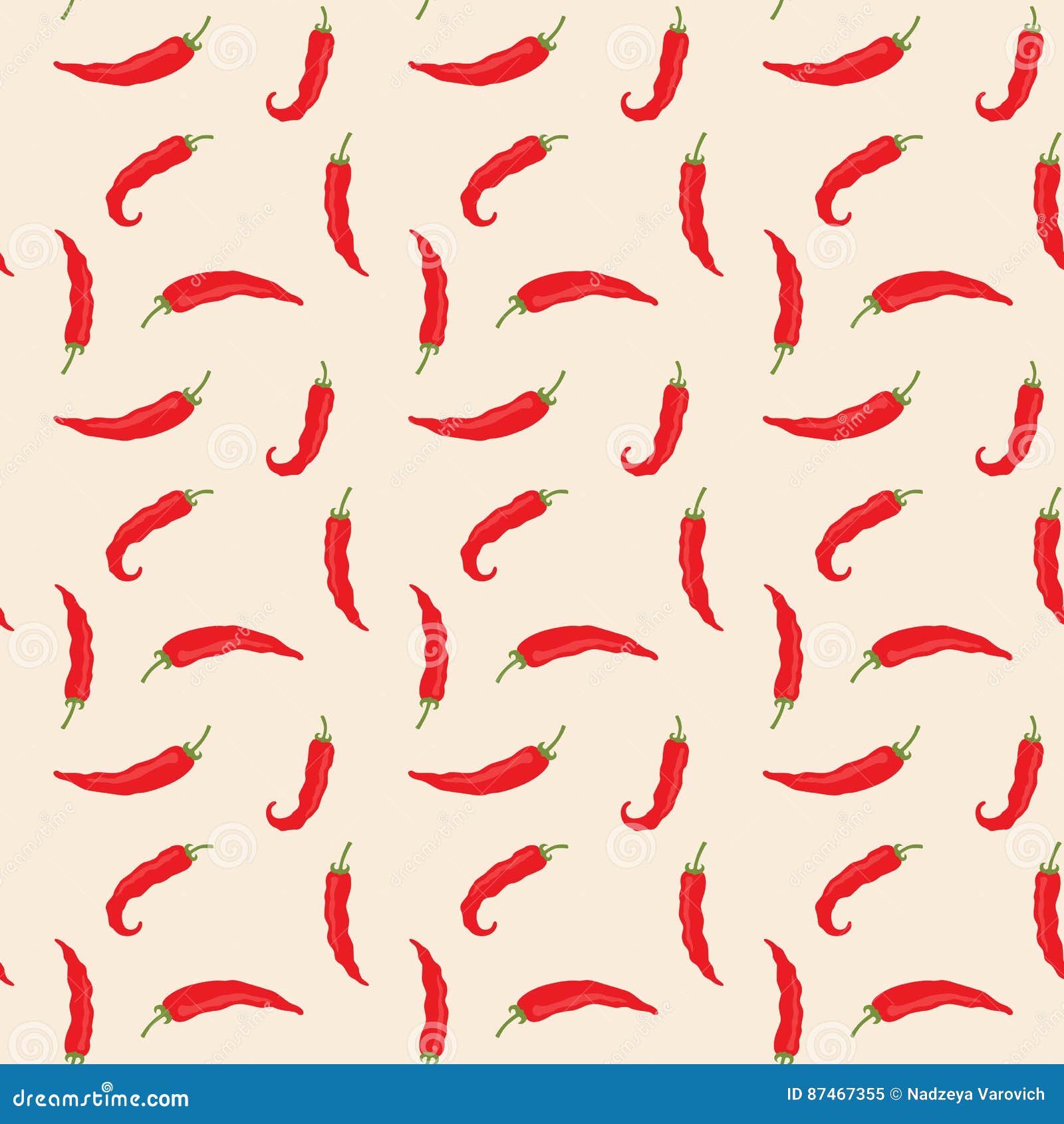 Chilli Pepper Seamless Pattern. Illustration Stock Illustration ...