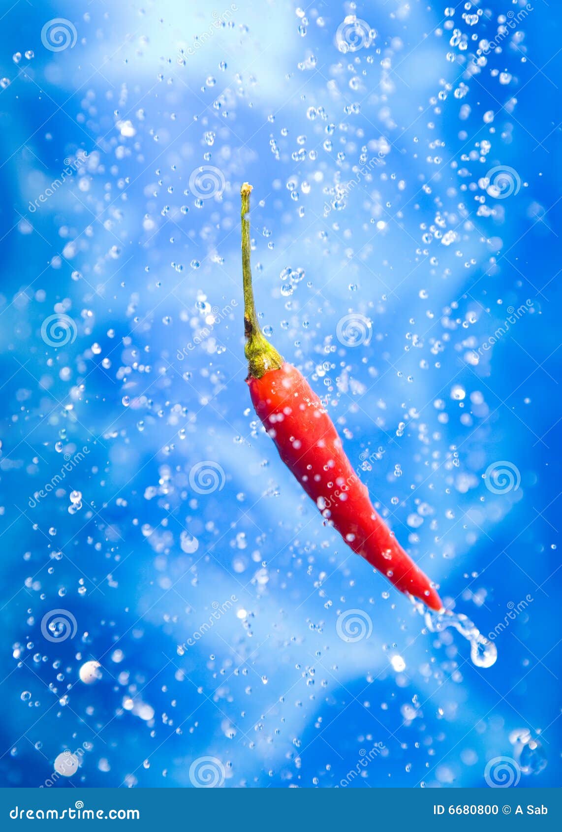 Chilli Pepper in a Water Splash Stock Photo - Image of pure, natural ...