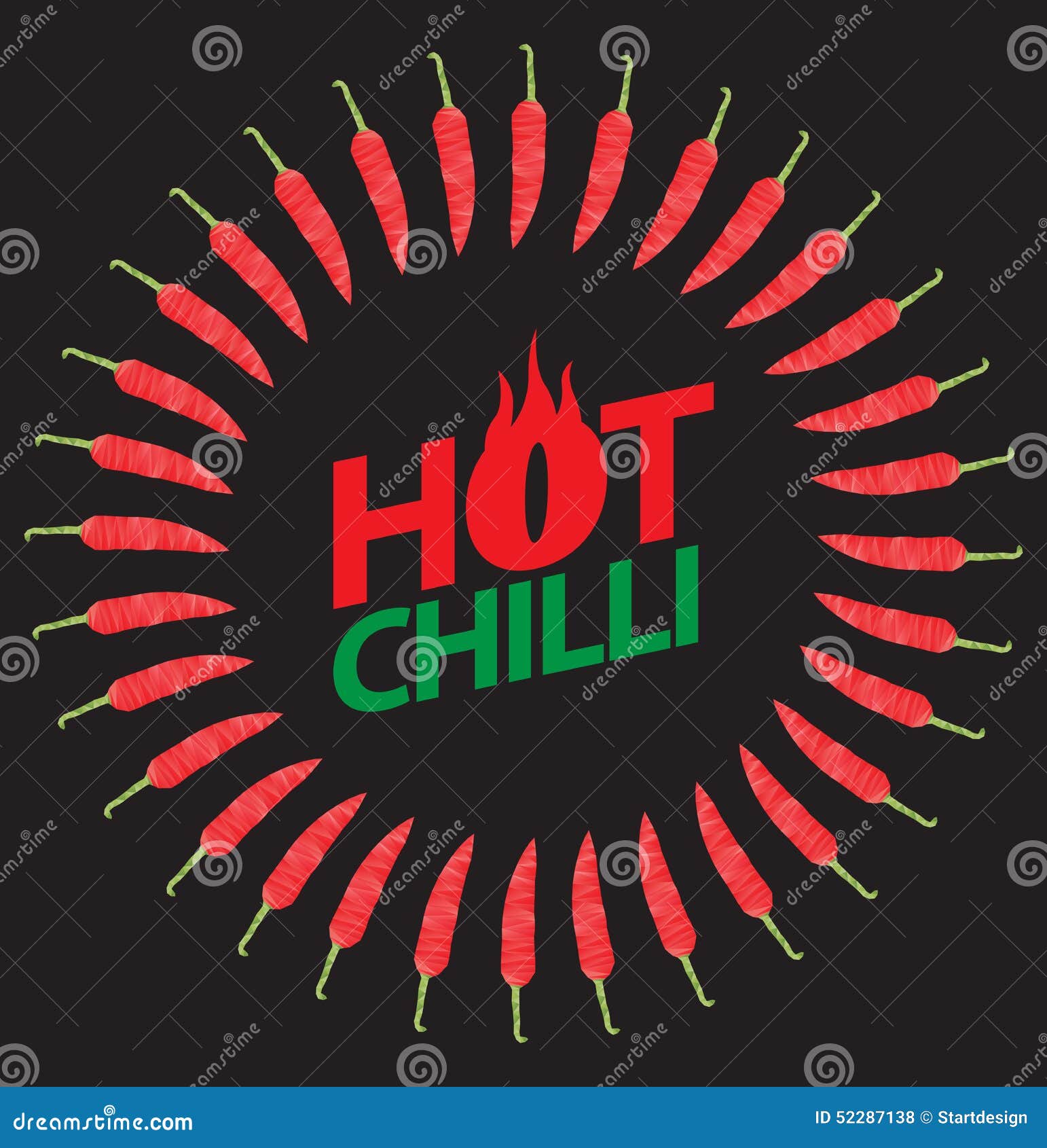 Chilli peppers label stock vector. Illustration of banner - 52287138