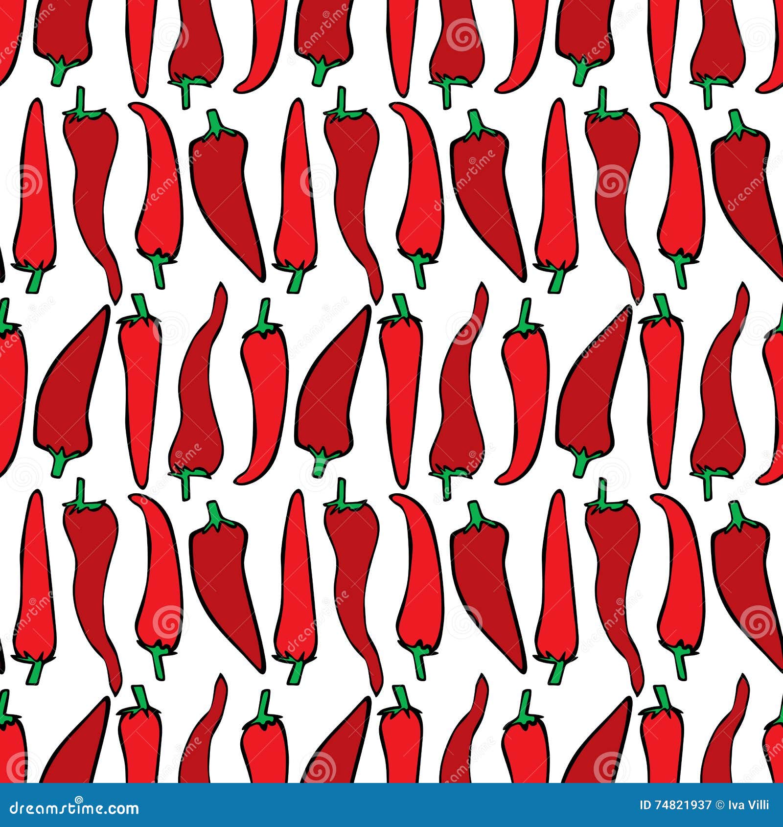 Chilli peppers pattern stock vector. Illustration of seamless - 74821937