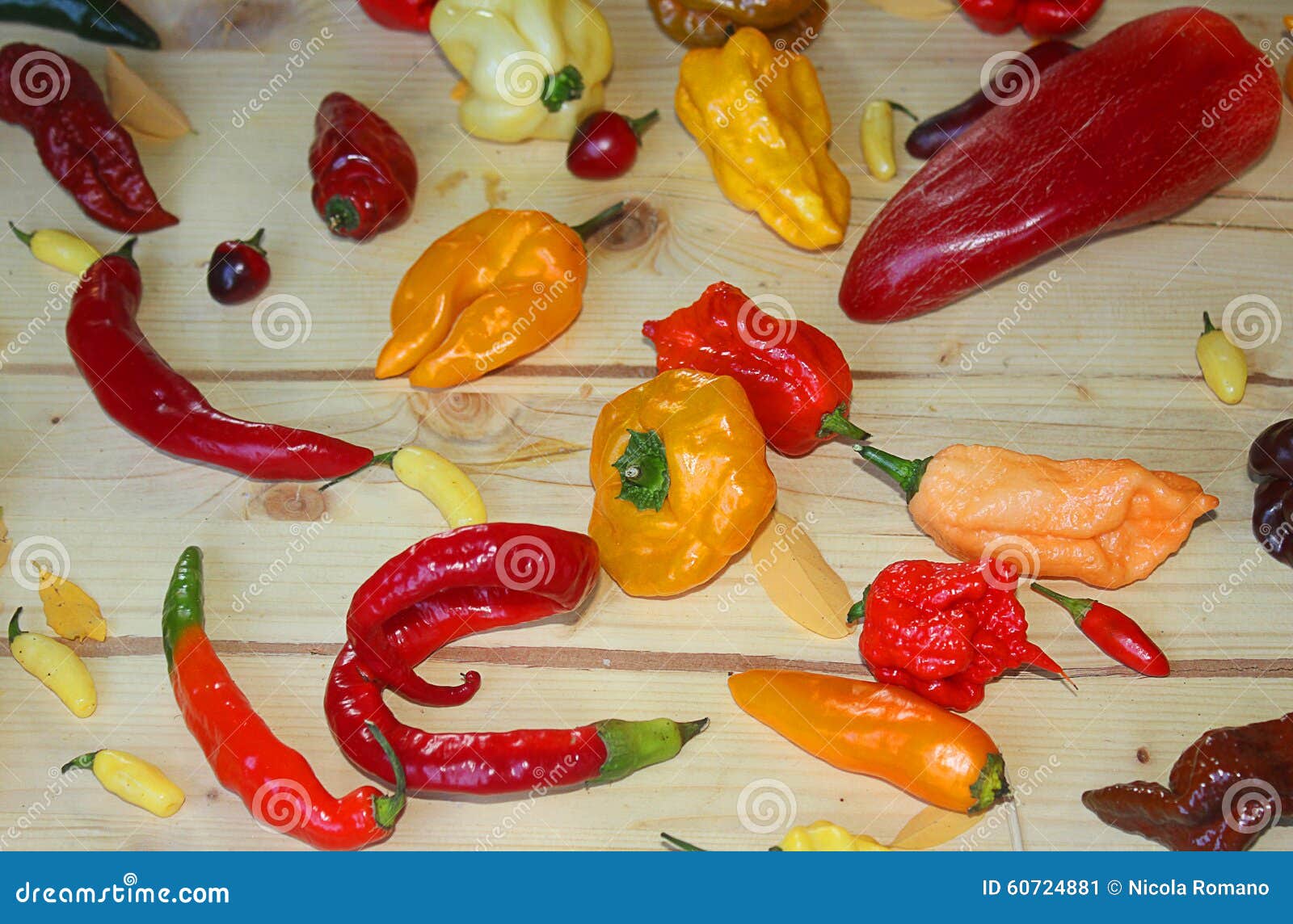 Chilli Peppers Types on the Table Stock Image - Image of plant ...