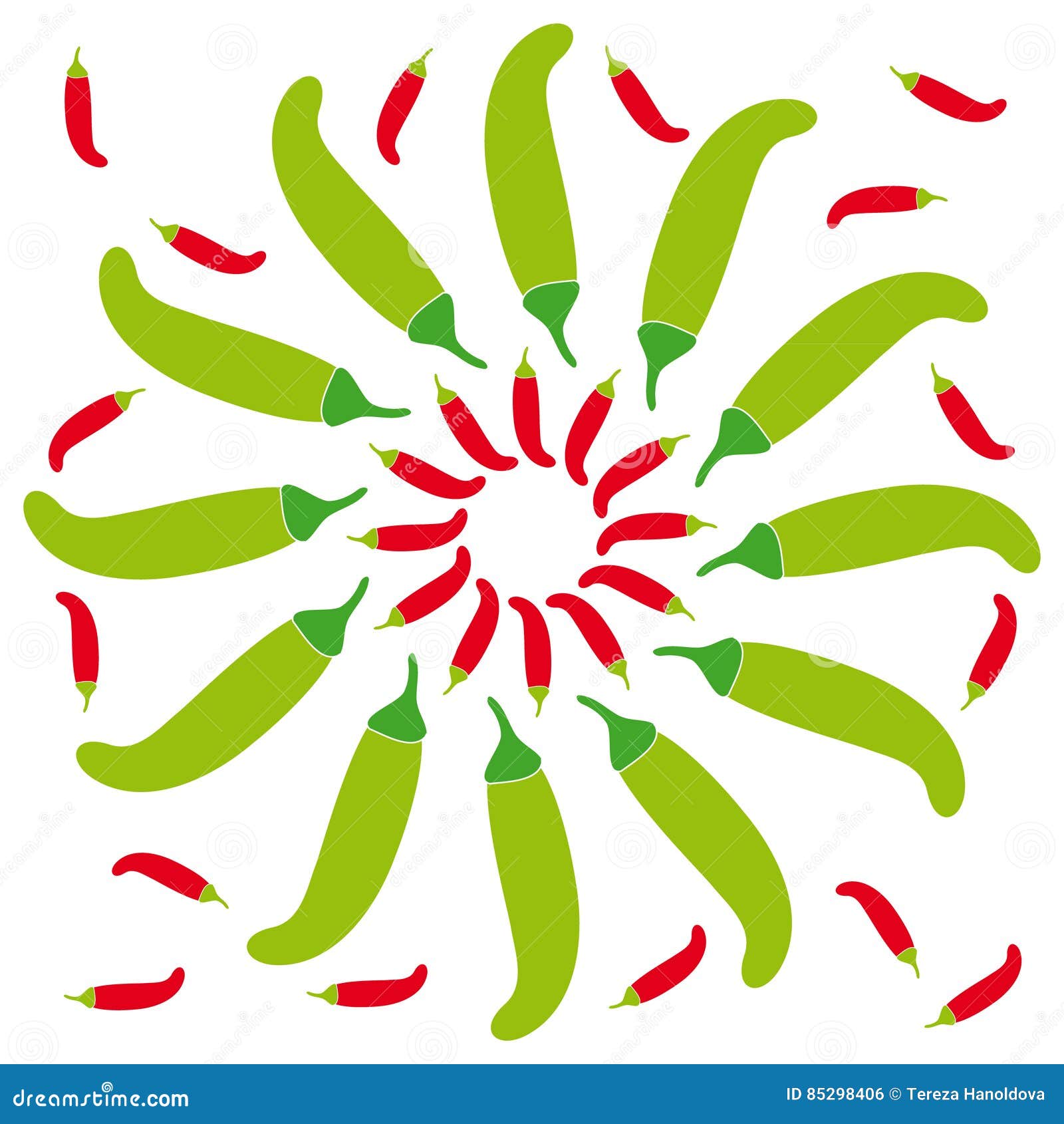 Chilli Peppers on White Background Stock Vector - Illustration of mark ...