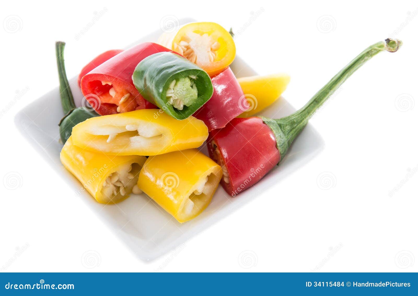 Chilli Pieces Isolated on White Stock Photo - Image of peper ...