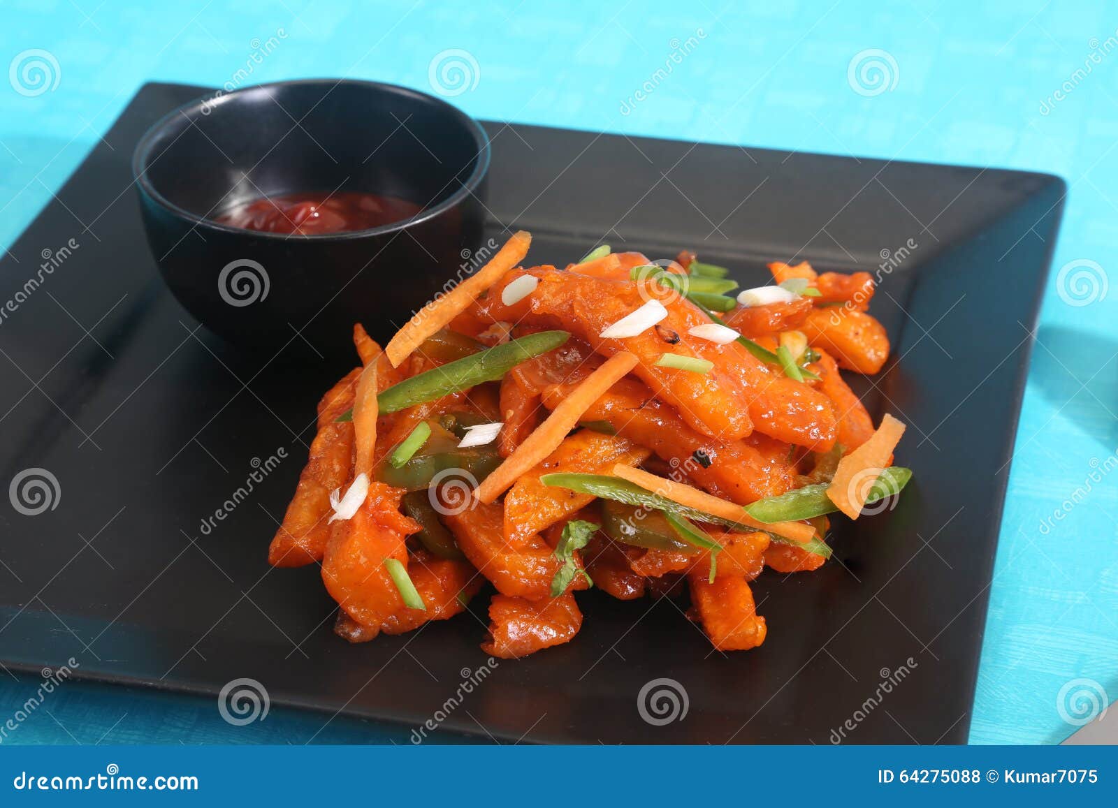 Chilli Potato Chinese Recipes Stock Photo - Image of dips, recipes ...