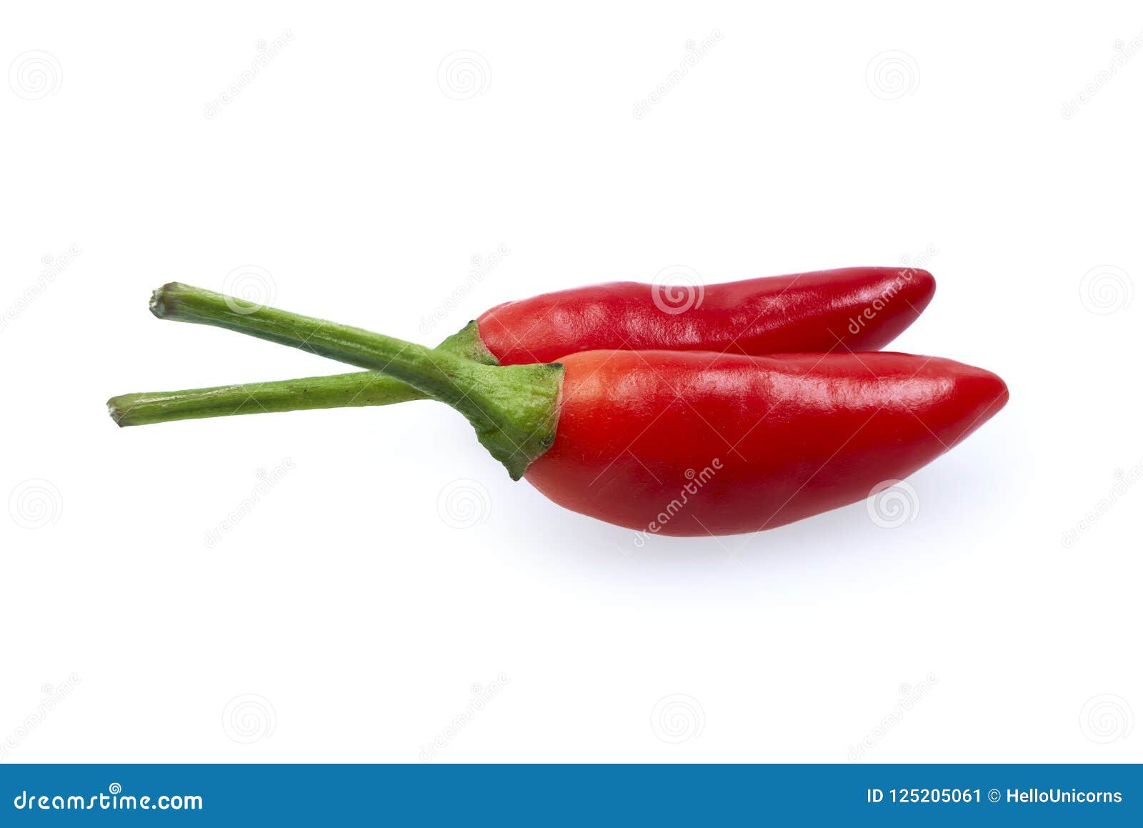 Chilli Red Bullet on White Isolated Background Stock Image - Image of ...