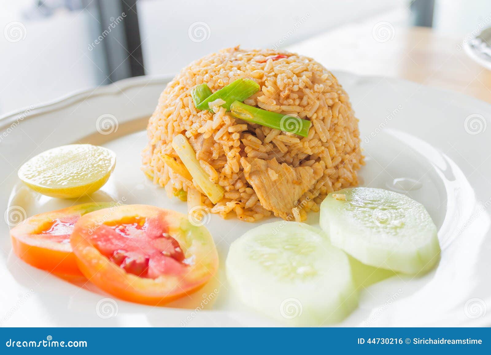Chilli Rice Fried with Chicken Stock Photo - Image of cuisine, chicken ...