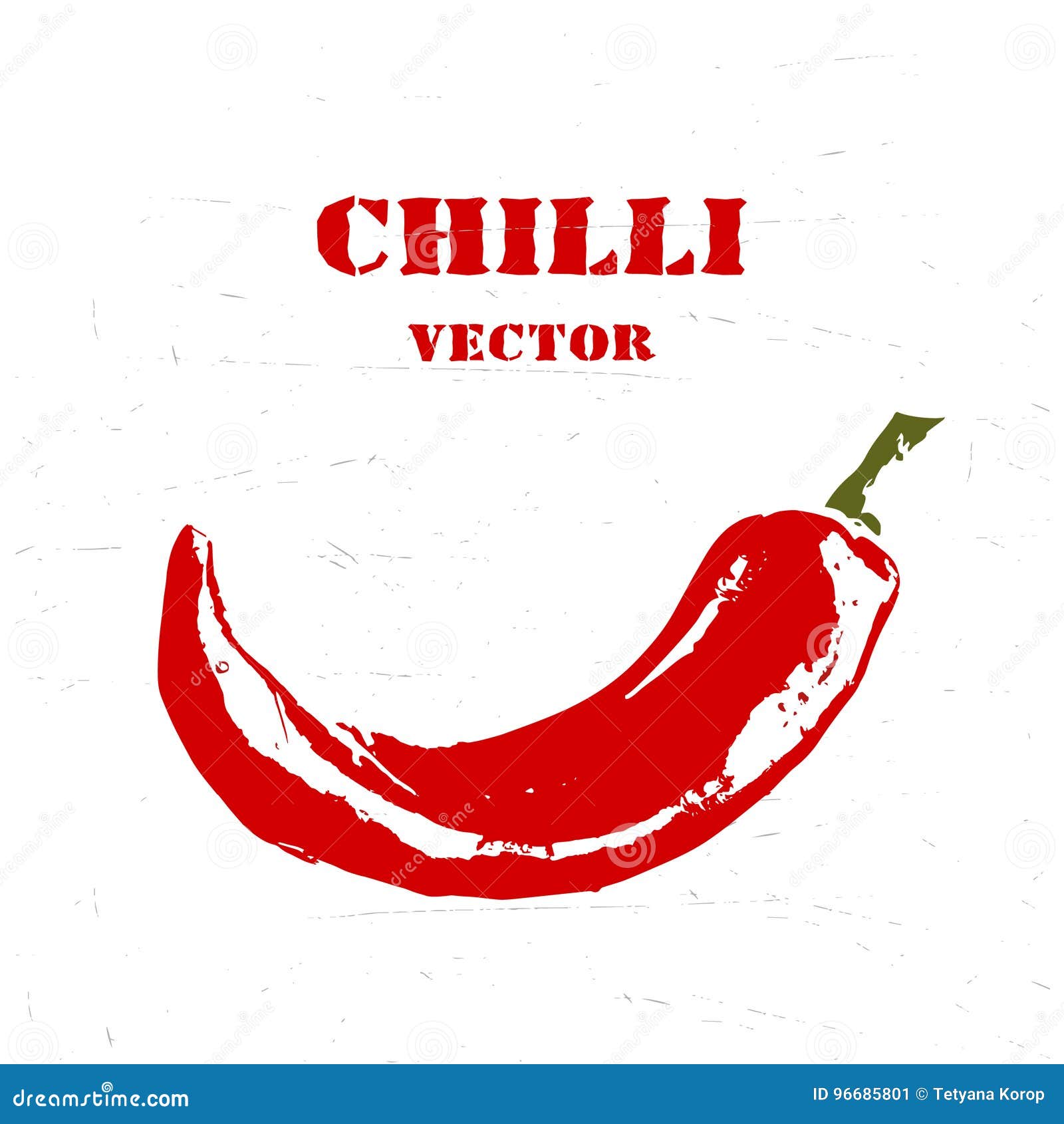 Chilli Rough Stylized Print. Vector Logo. Stock Vector - Illustration ...