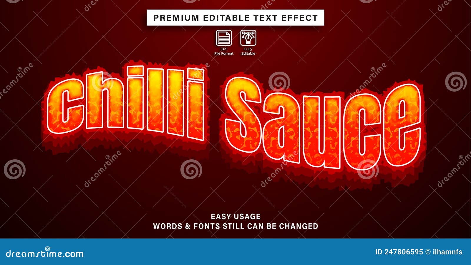 Chilli Sauce Editable Text Effect, Text Graphic Style, Font Effect ...