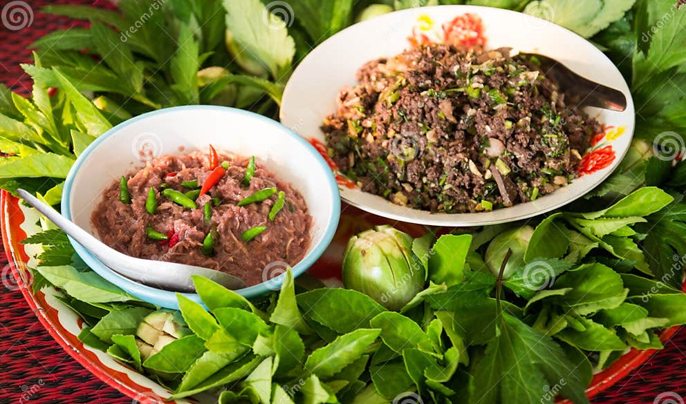 Chilli Shrimp Paste and Minced Meat Stock Photo - Image of culture ...