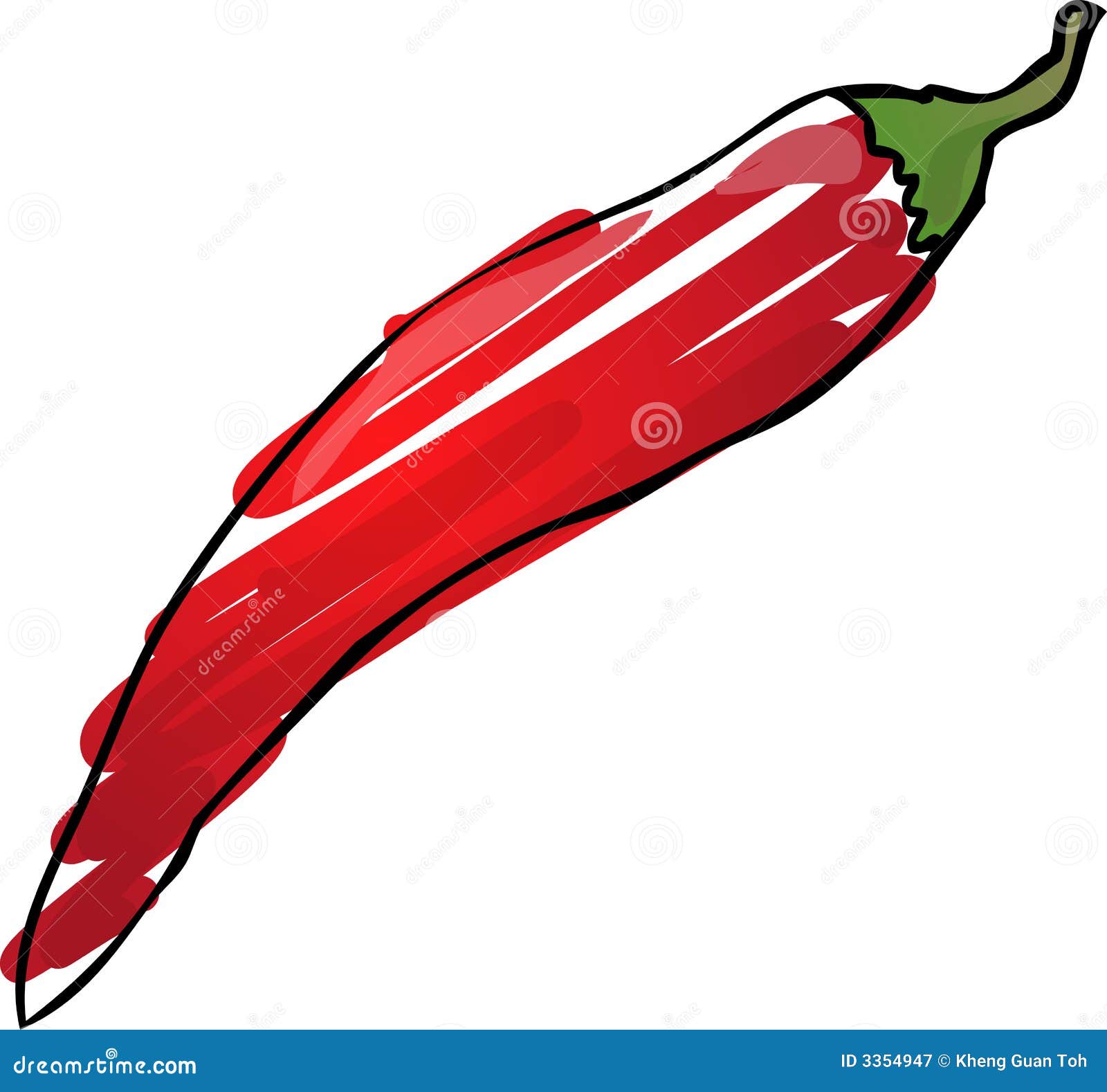 Chilli sketch stock vector. Illustration of cooking, clipart - 3354947
