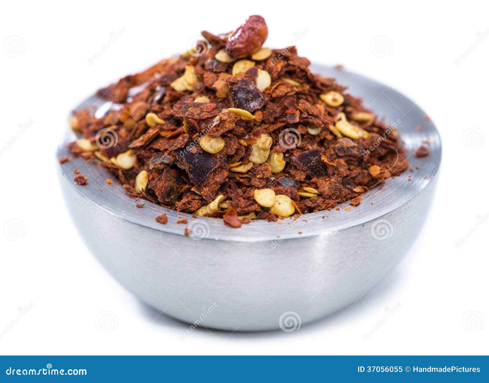 Chilli Spice in a Small Bowl (on White) Stock Image - Image of pepper ...