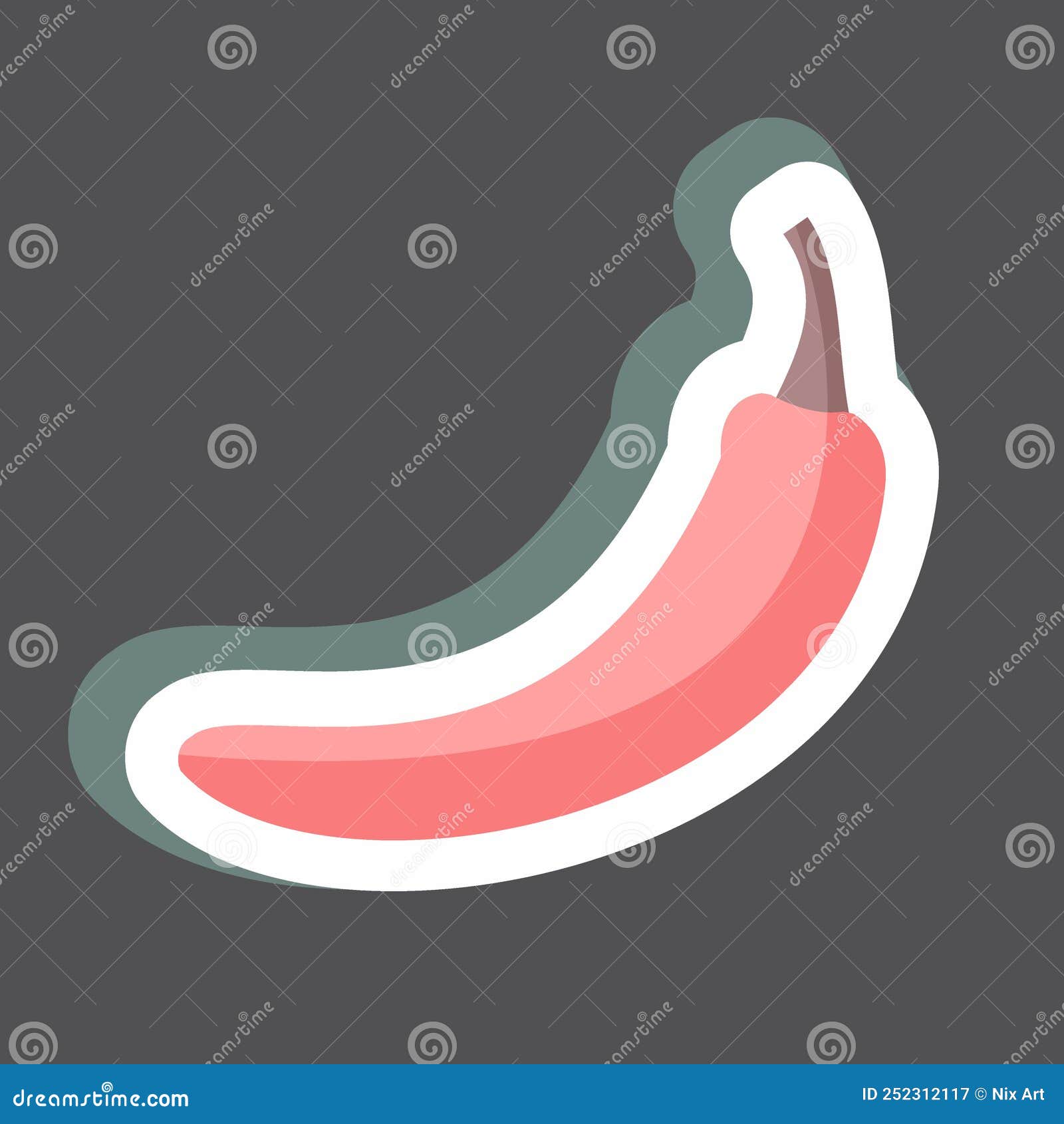 Chilli Sticker in Trendy Isolated on Black Background Stock ...